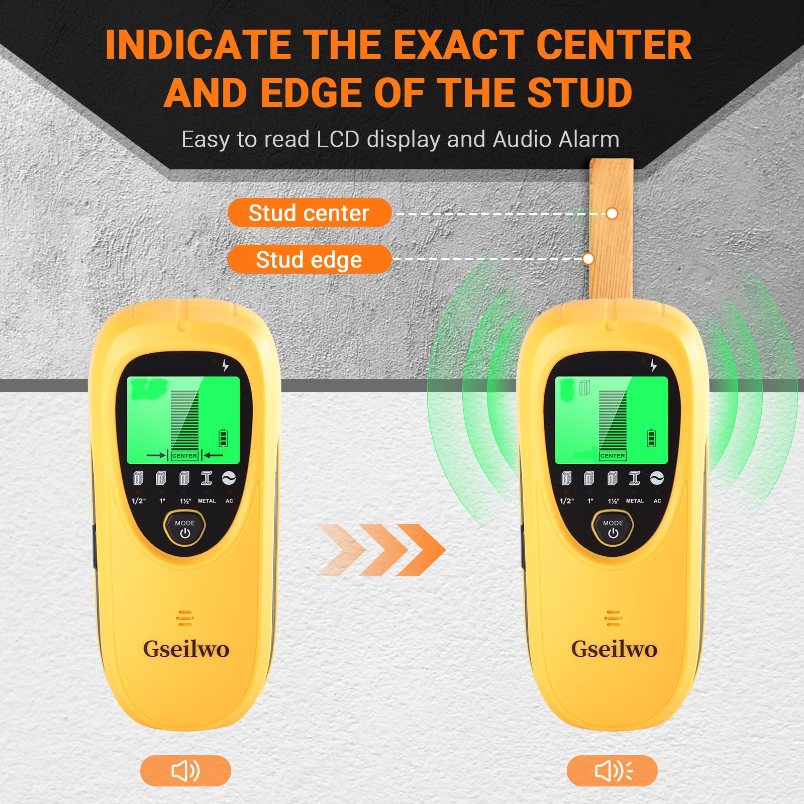 Gseilwo Stud Finder Wall Scanner – 5 in 1 Electronic Stud Sensor Joist ...