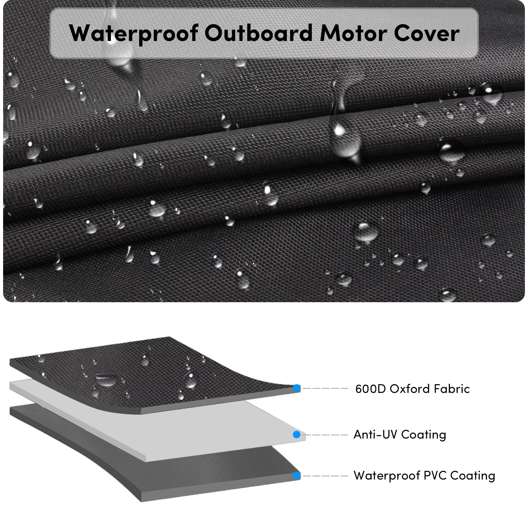 Snapklik.com : Outboard Motor Cover, 600D Heavy Duty Oxford Fabric ...