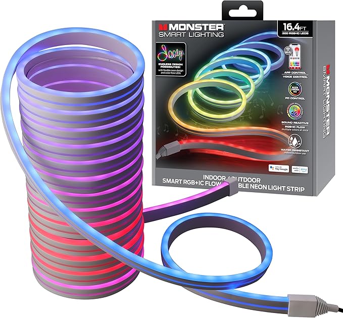 Amazon.com: Monster MOW71005ICM 16.4 Ft. RGB + IC Flow Flexible Neon ...