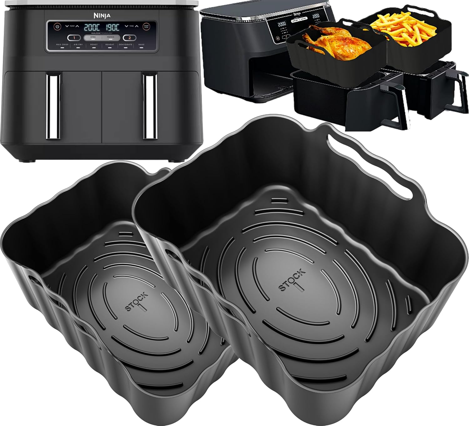 Ninja AF300UK Premium Silicone Liners | 2.5mm Thickness & Convex Base ...