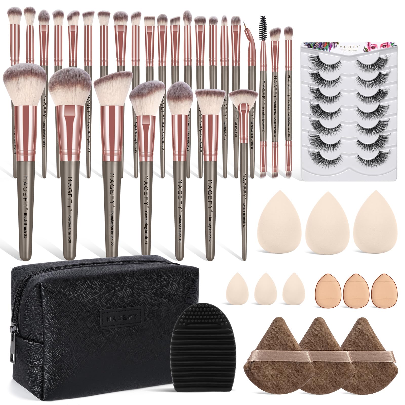 Amazon.com: MAGEFY Makeup Brush Set 49 Pcs Makeup Tool Set Premium ...
