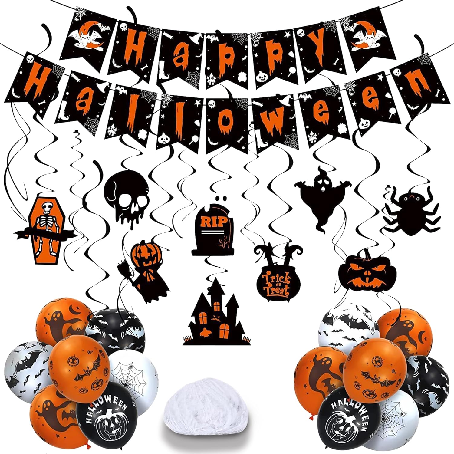 Amazon.com: Halloween Party Decorations Supplies, Party Banner Balloon ...