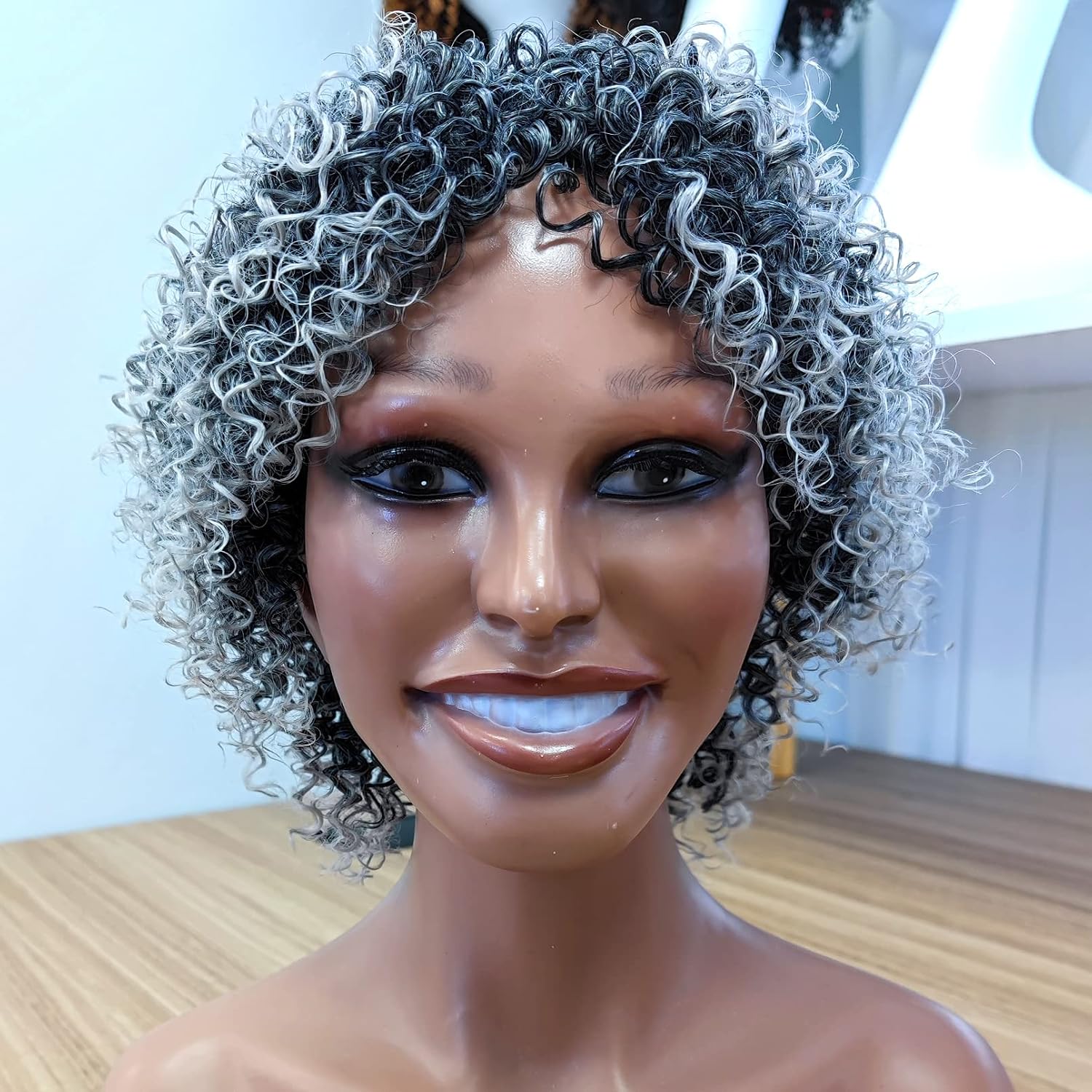 Amazon.com : BAKMOM Gray Wigs for Black Women Braided Wigs for Black ...