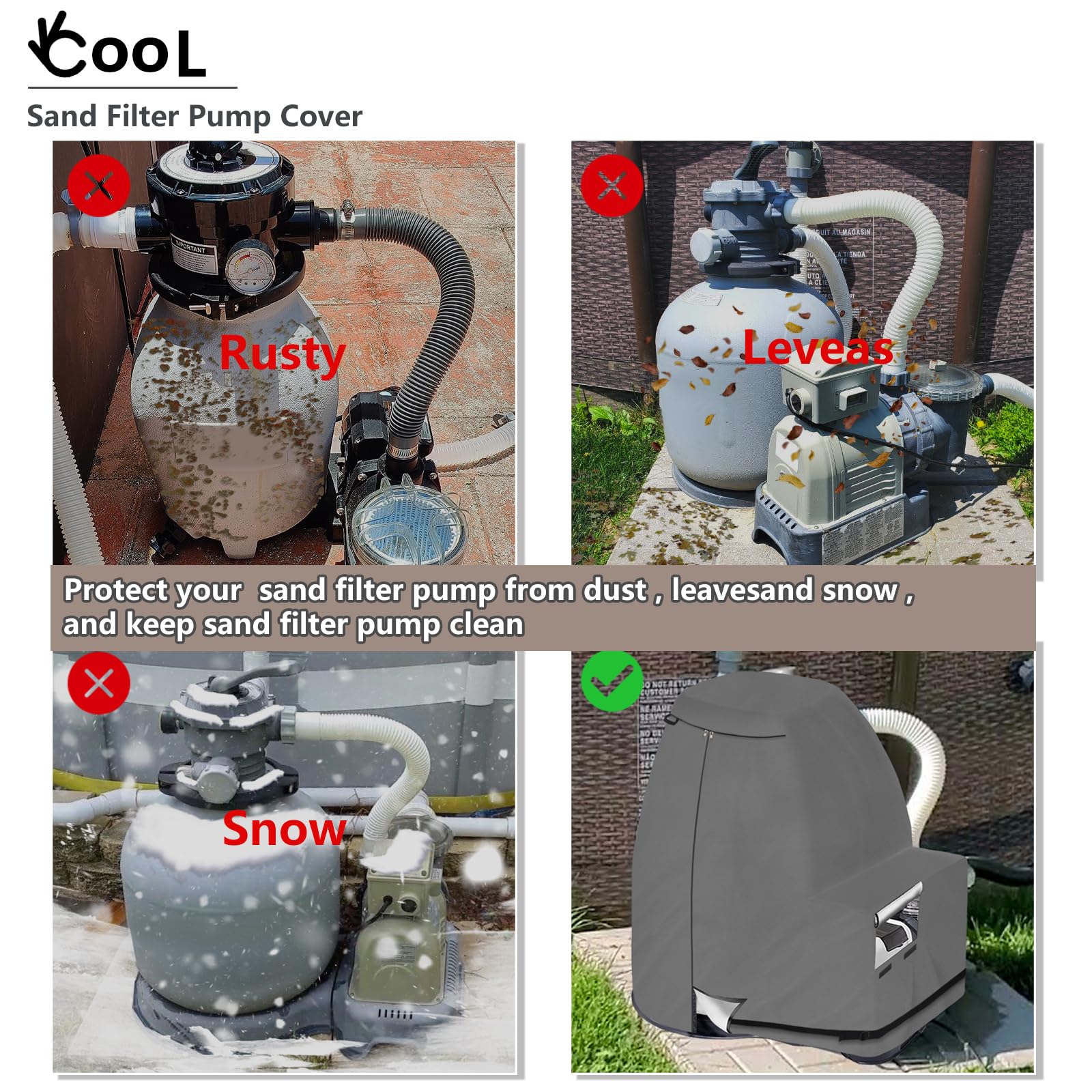 Snapklik.com : Okcool Sand Filter Pump Cover For INTEX Krystal Clear ...
