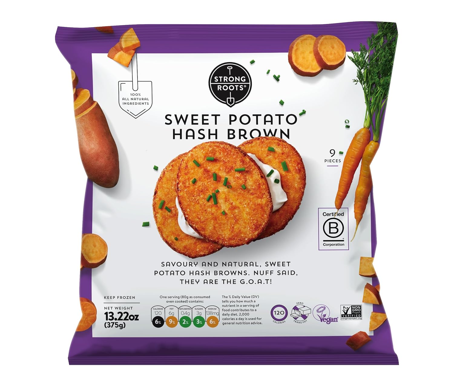 Amazon.com : Strong Roots Sweet Potato Hash Brown, 7 Frozen Patties ...