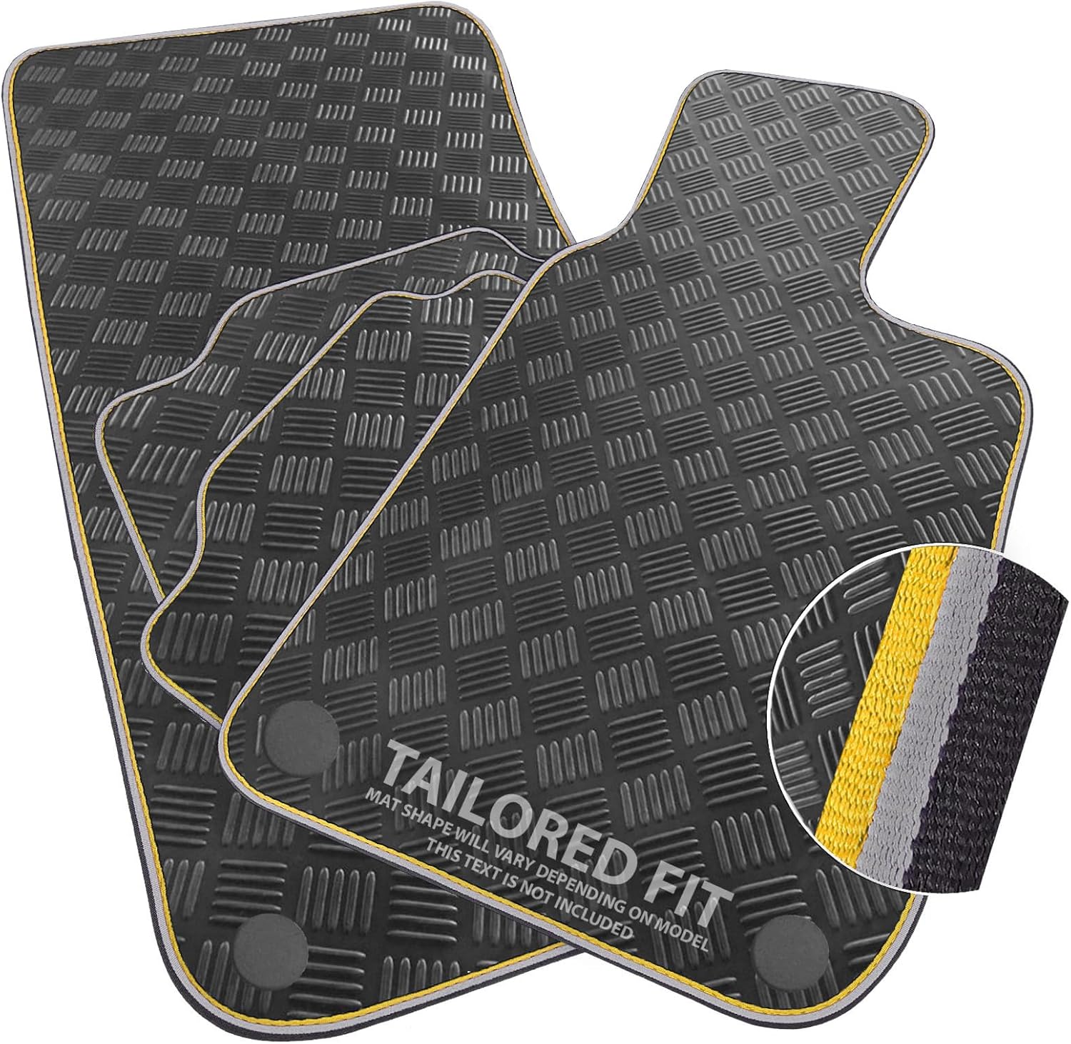 Car Mats Compatible with Renault Kangoo Maxi (2009-2020) Checker Rubber ...