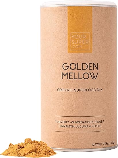 Amazon.com: Your Super Golden Mellow Organic Turmeric Superfood Powder - Golden Milk with Ginger ...