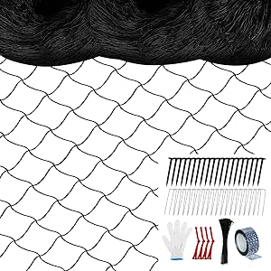 Amazon.com : Unves Bird Netting 25' x 100' with 2.4" Square Mesh Bird Net for Chicken Coop Roof ...