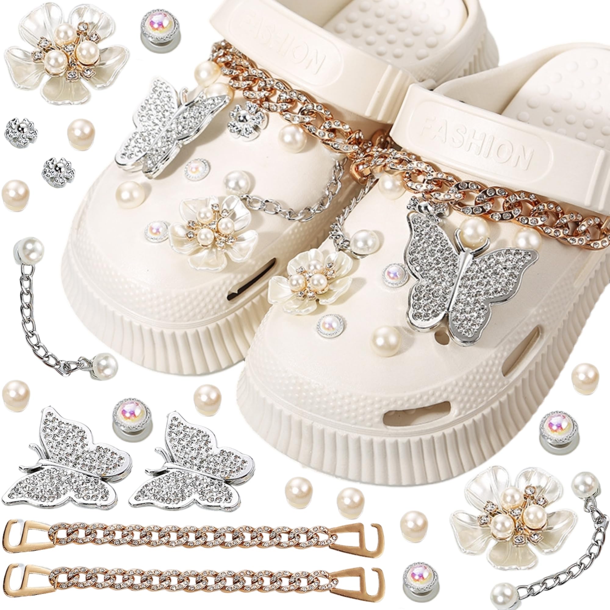 SQAQS 22 Pcs Shoe Charms for Croc Charms,Bling Charms for Clog Shoes ...