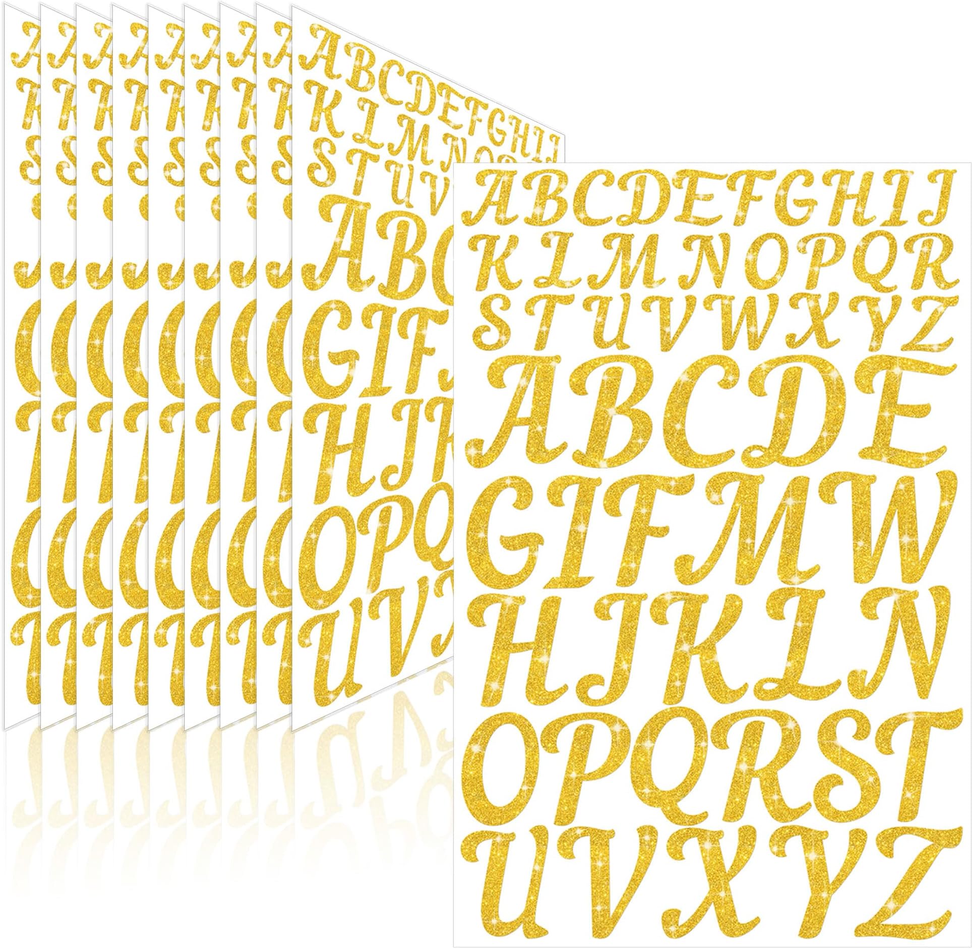 Amazon.com: 664 PCS Gold Letter Stickers Glitter 8 Sheets Alphabet ...