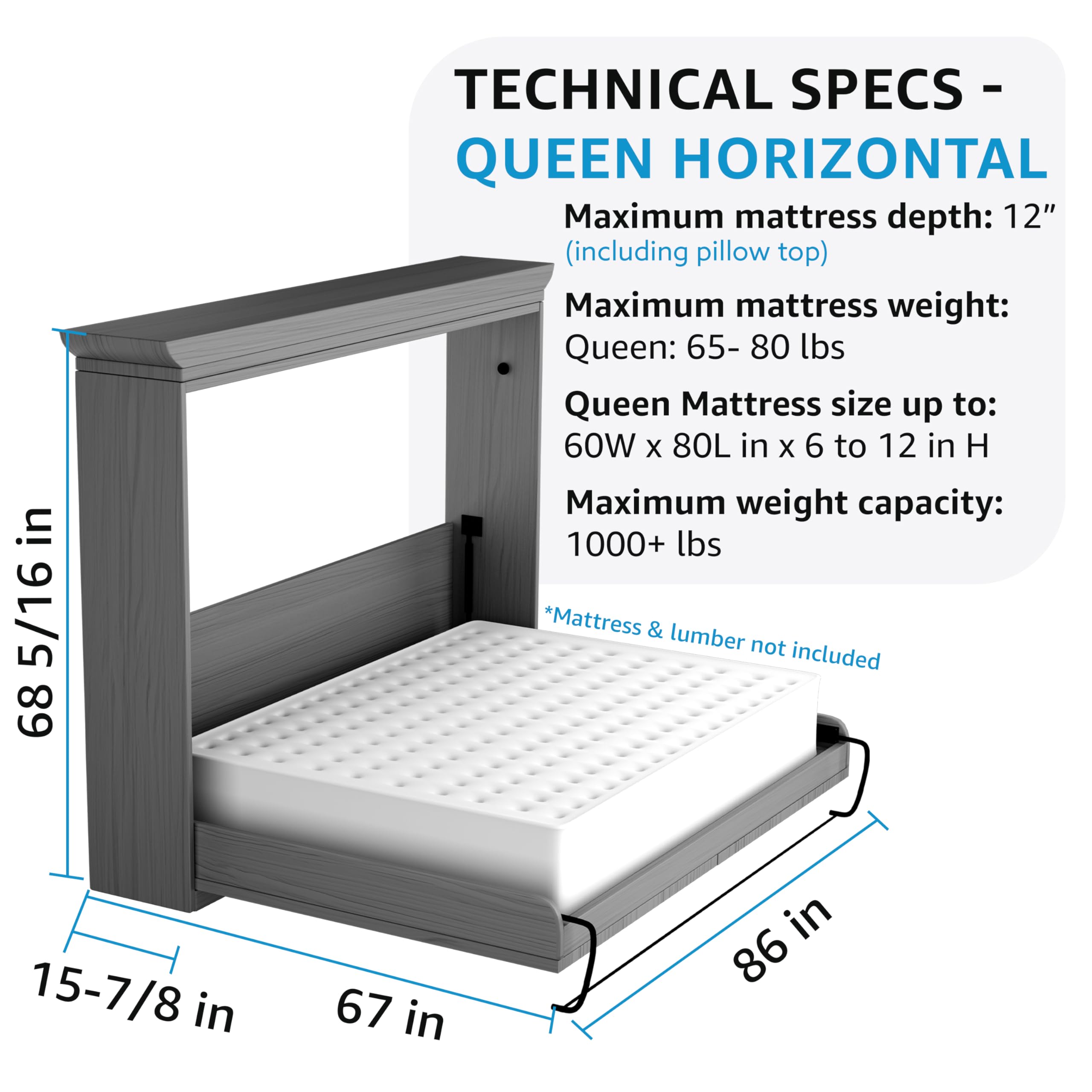Queen Size Murphy Bed Kit Queen Size Murphy Bed Wall Bed With Drawer