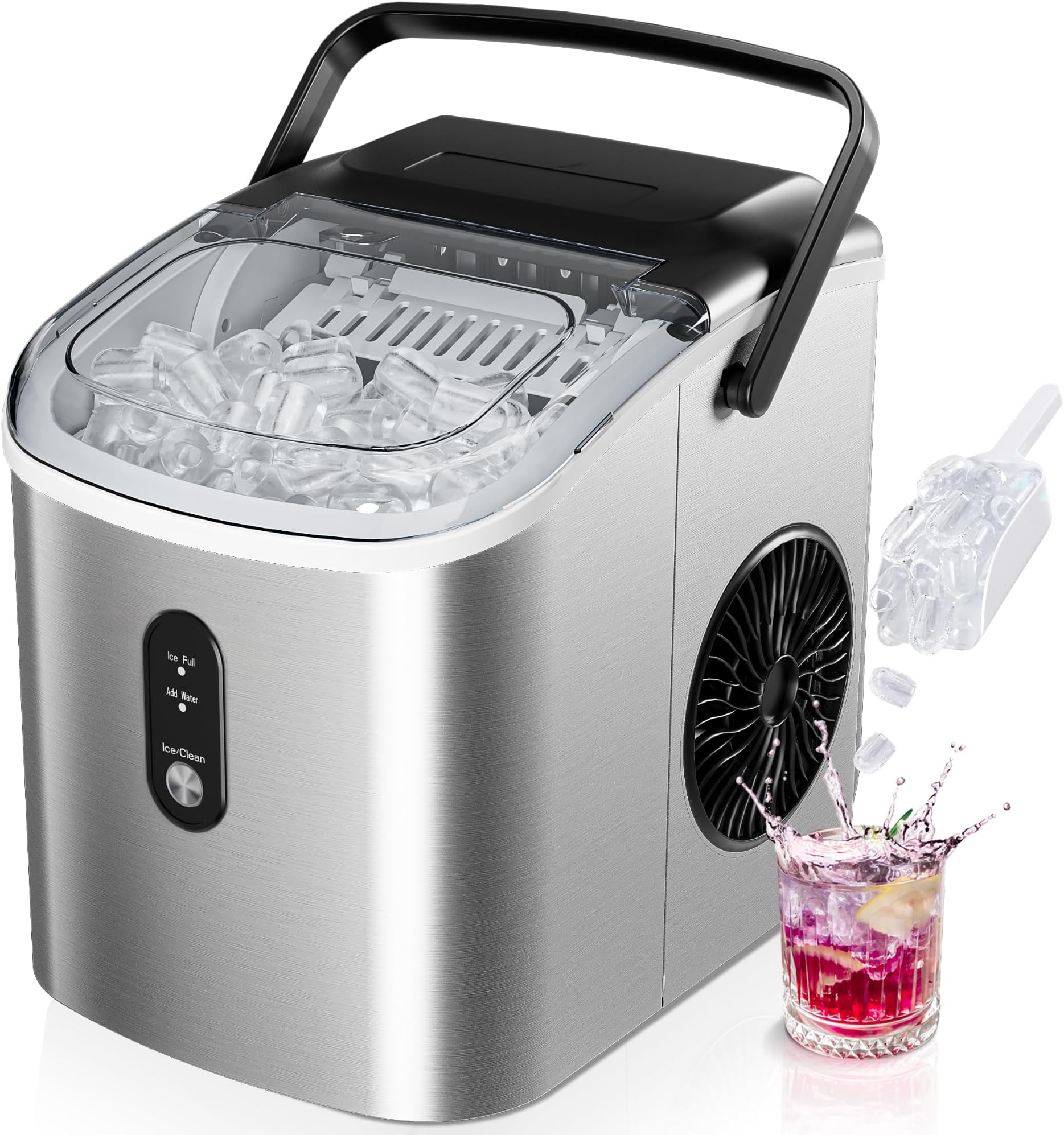 Amazon.com: Sweetcrispy Countertop Ice Maker Machine Stainless Steel ...