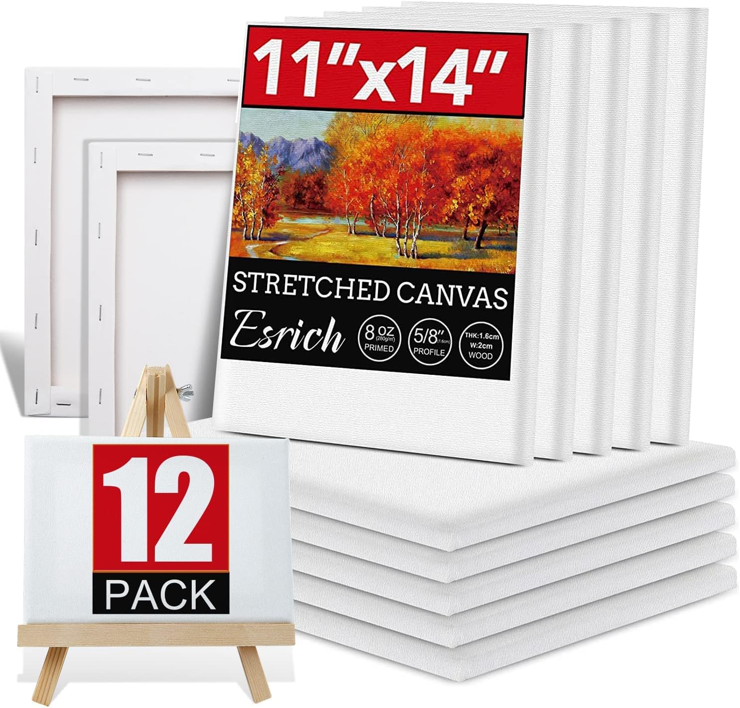 Amazon.com: LWR CRAFTS Stretched Canvas 12" X 16" Pack of 6