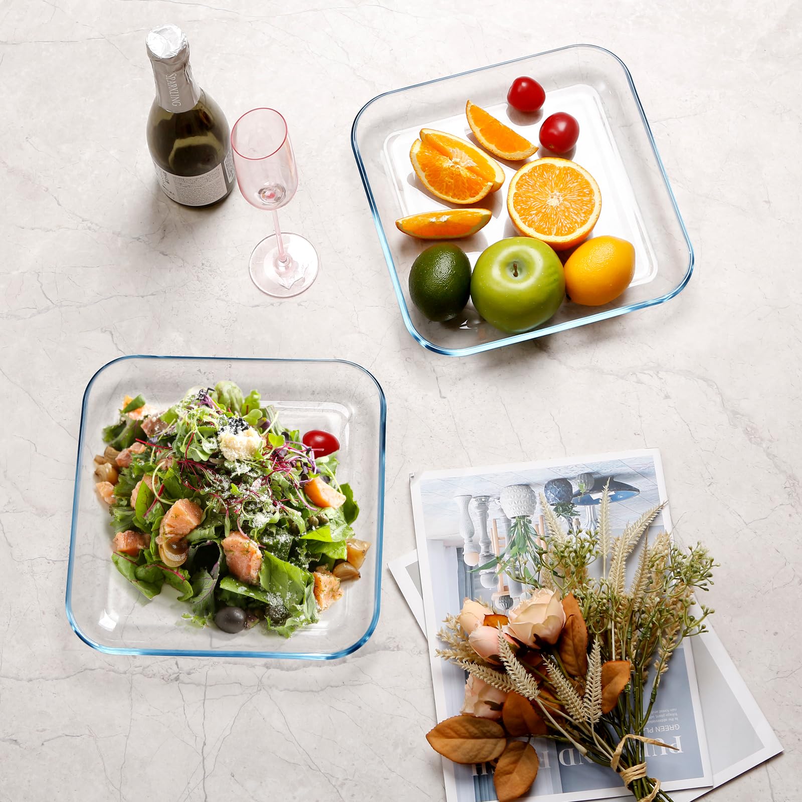 Snapklik.com : NUTRIUPS 2 Pack Glass Salad Plates, Tempered Glass ...