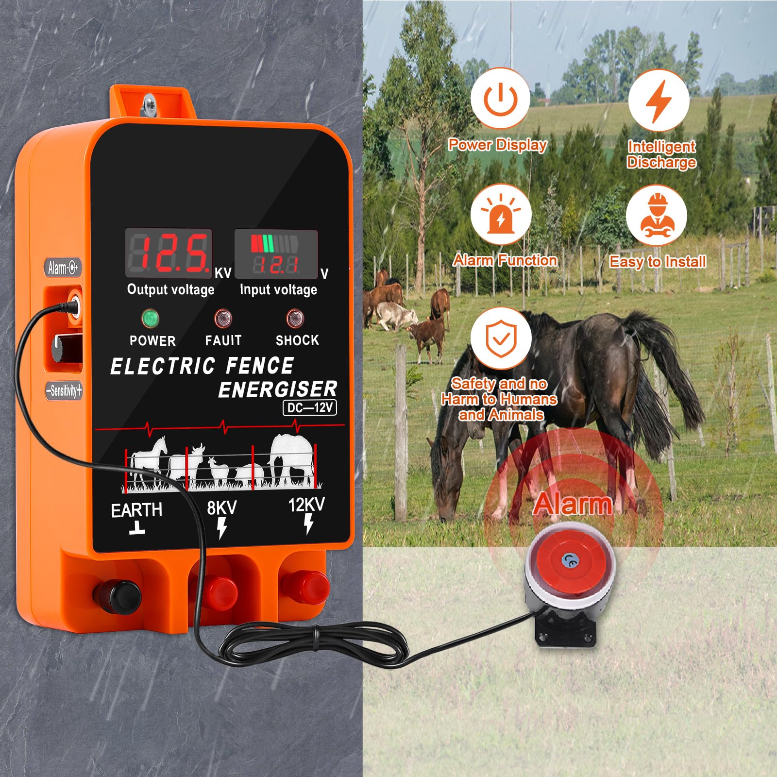 Snapklik.com : Electric Fence Charger Energizer, 2.5 Joules 50 Acres ...