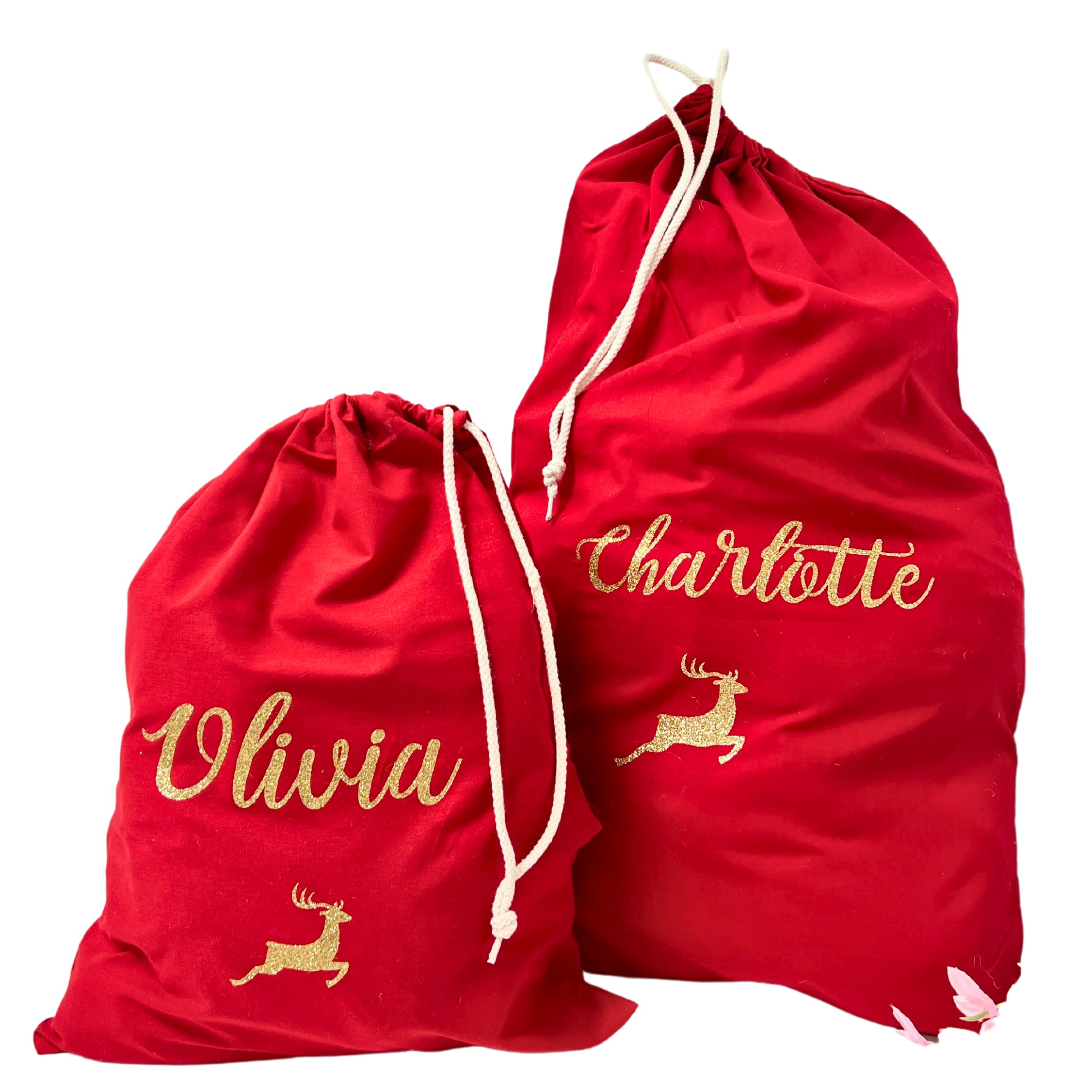 Personalised Christmas Santa Sack Stocking (Red Medium), L : Amazon.co ...