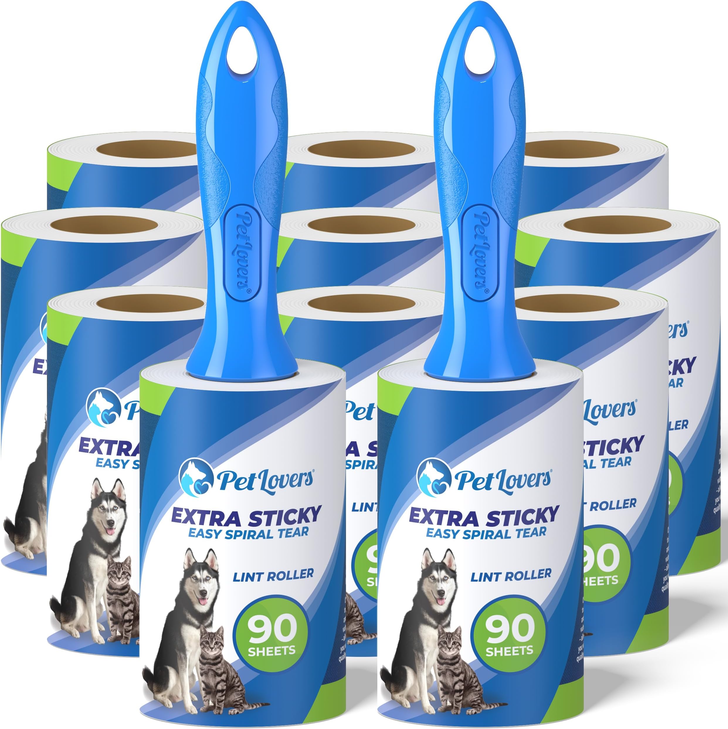 Amazon.com: PetLovers Extra Sticky Lint Rollers and Refills - 990 ...