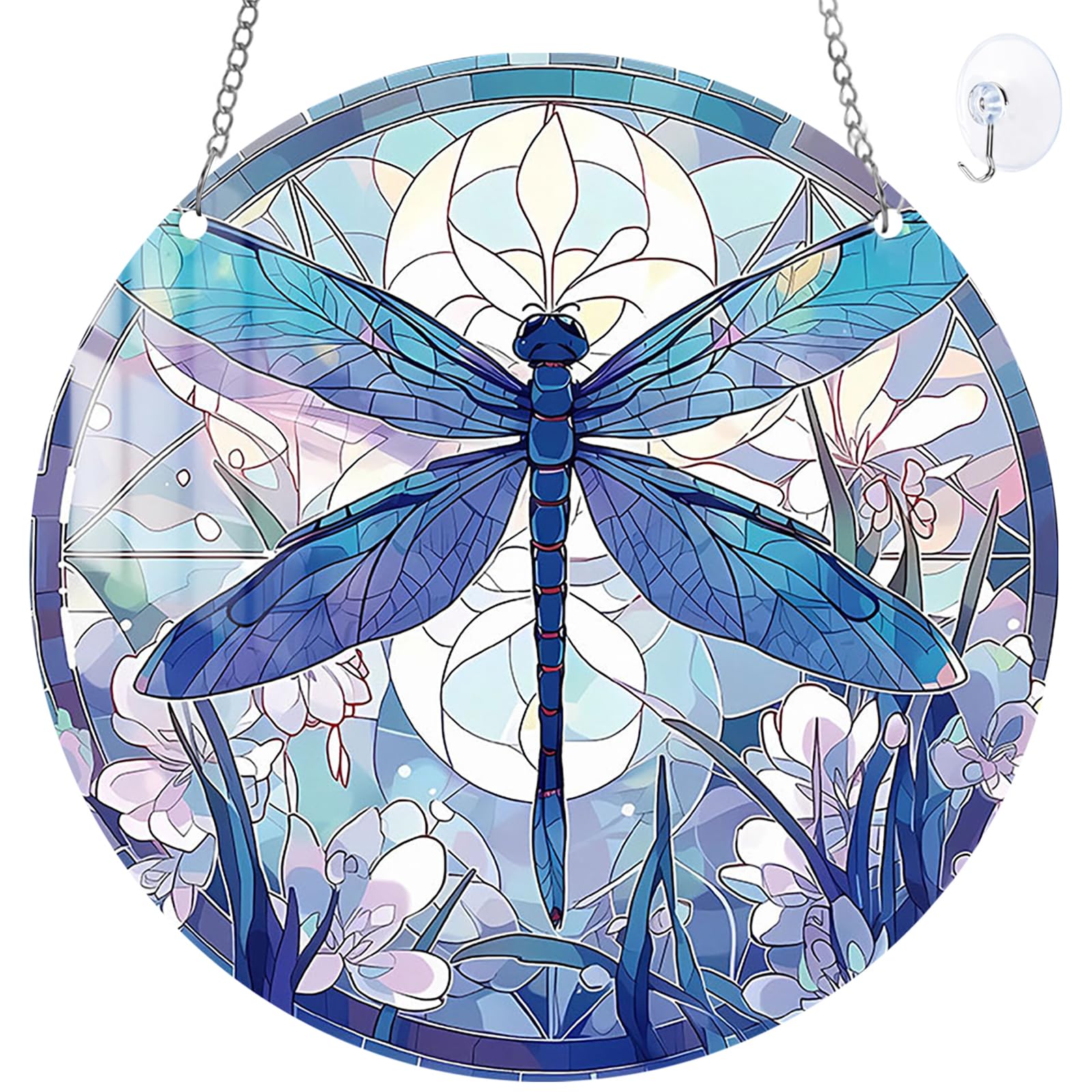 Amazon.com: Dragonfly Suncatcher Stained Window Hanging - Sun Catchers ...