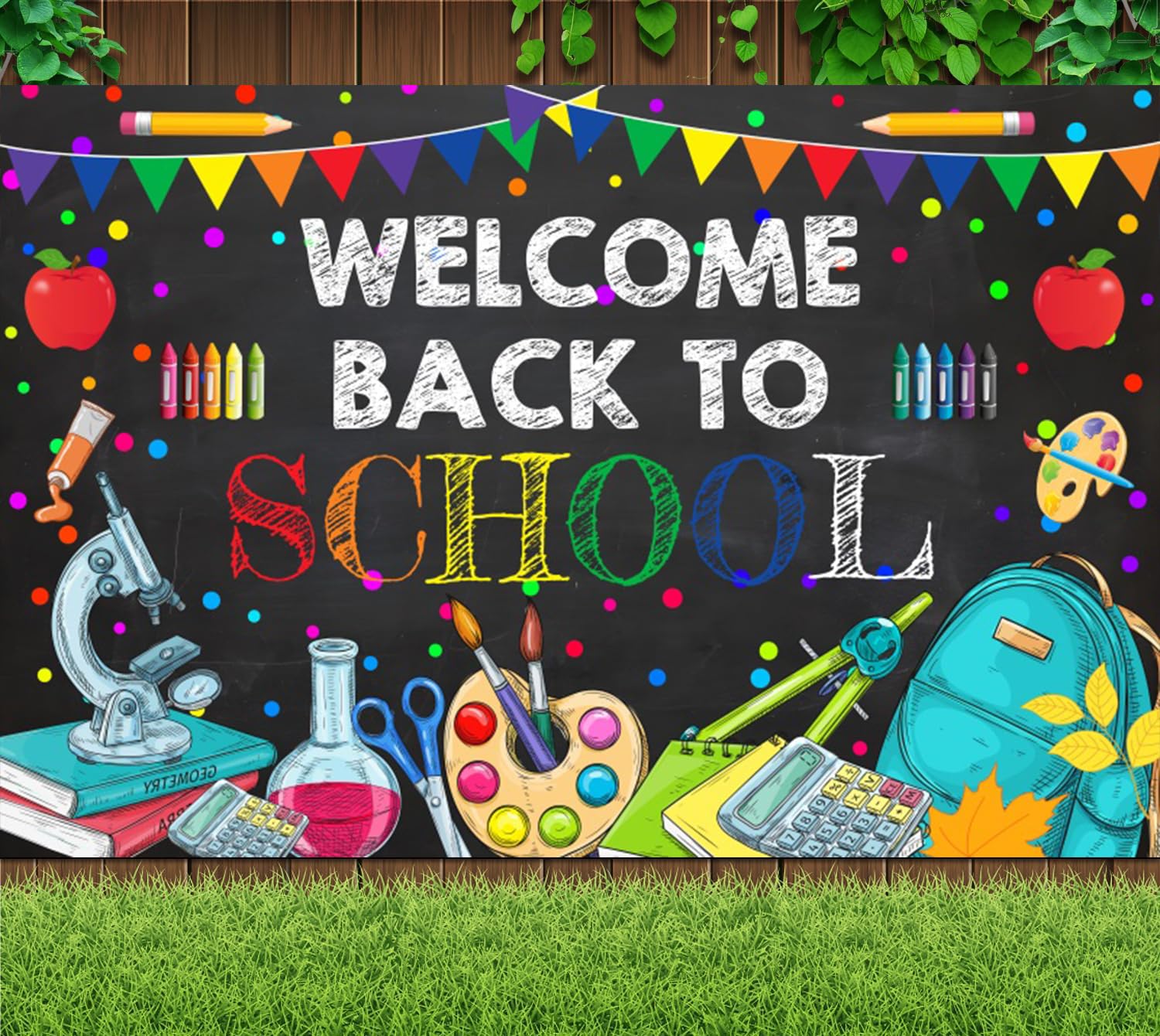 Amazon.com : 7x5ft Welcome Back to School Backdrop Colorful Teachers ...