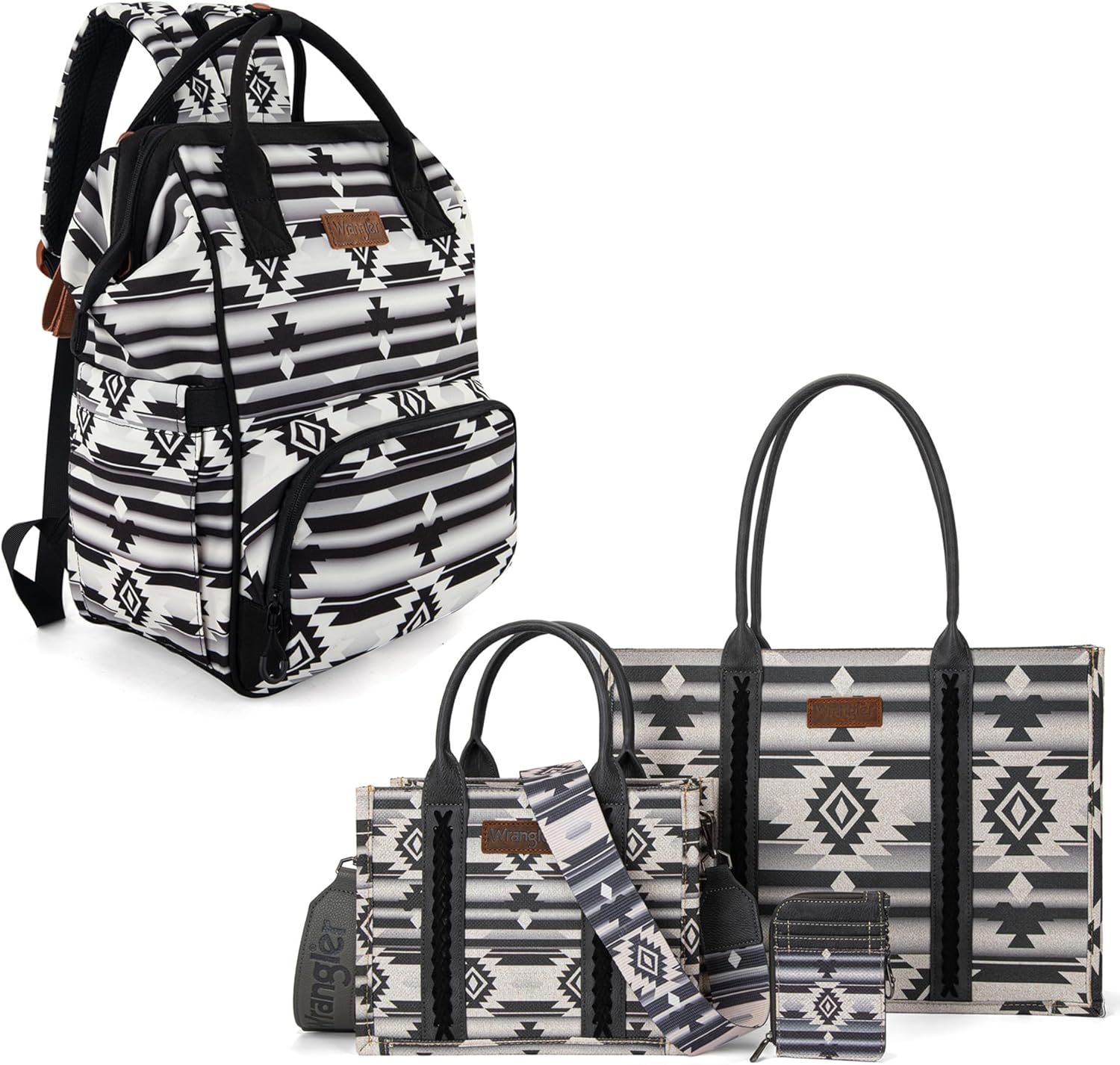 Amazon.com: Montana West Wrangler Aztec Tote Bag Set and Diaper ...