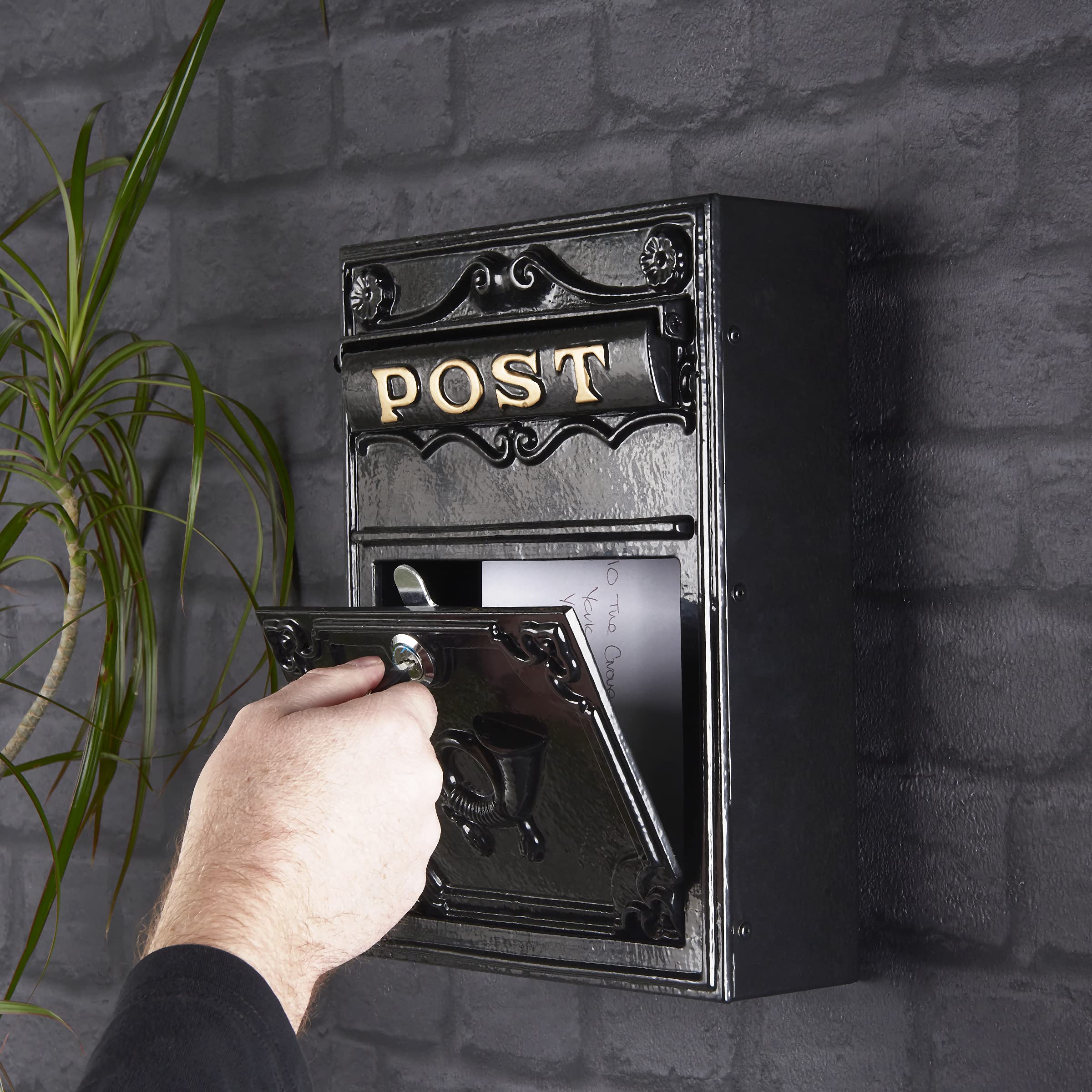 Safes uk Old England Compact Stylish Mail Post Box Wall Mounted ...