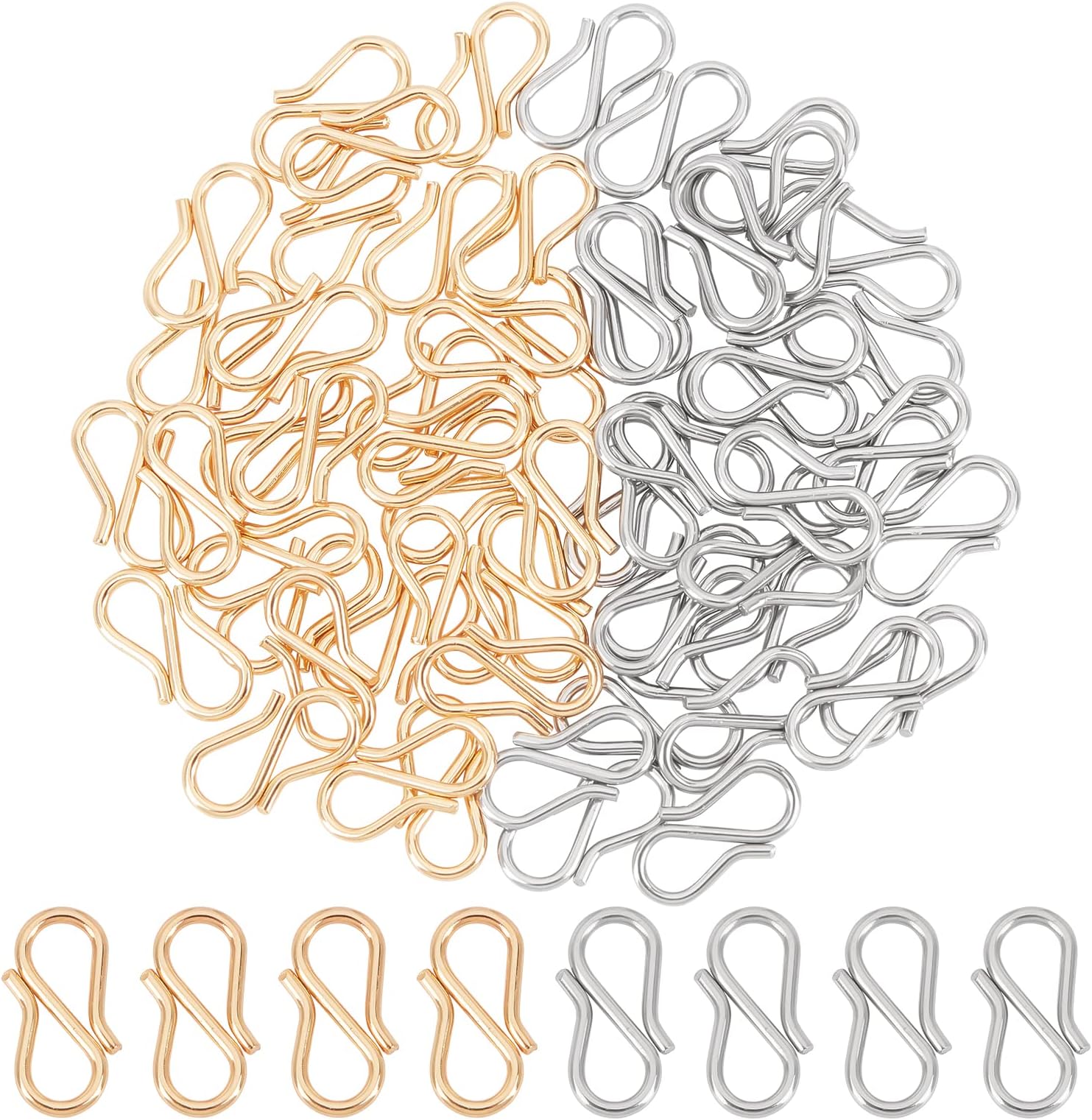 Amazon.com: UNICRAFTALE 60Pcs 3 Sizes Stainless Steel Rectangle Slide ...