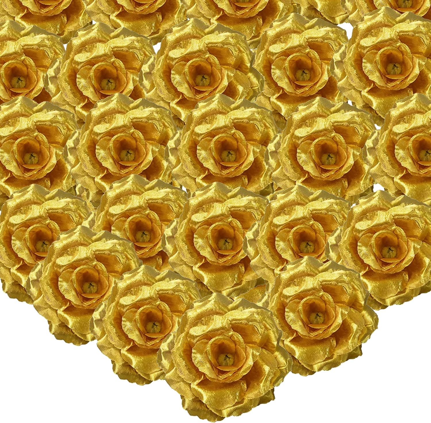 Amazon.com: 50 Pack Artificial Gold Roses for Decorations, DIY Crafts,3 ...