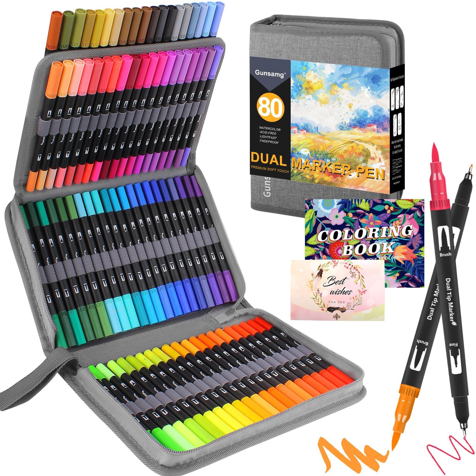 KreativeKraft Colouring Pens Set of 120 Felt Tip Pens - Colouring Pens ...