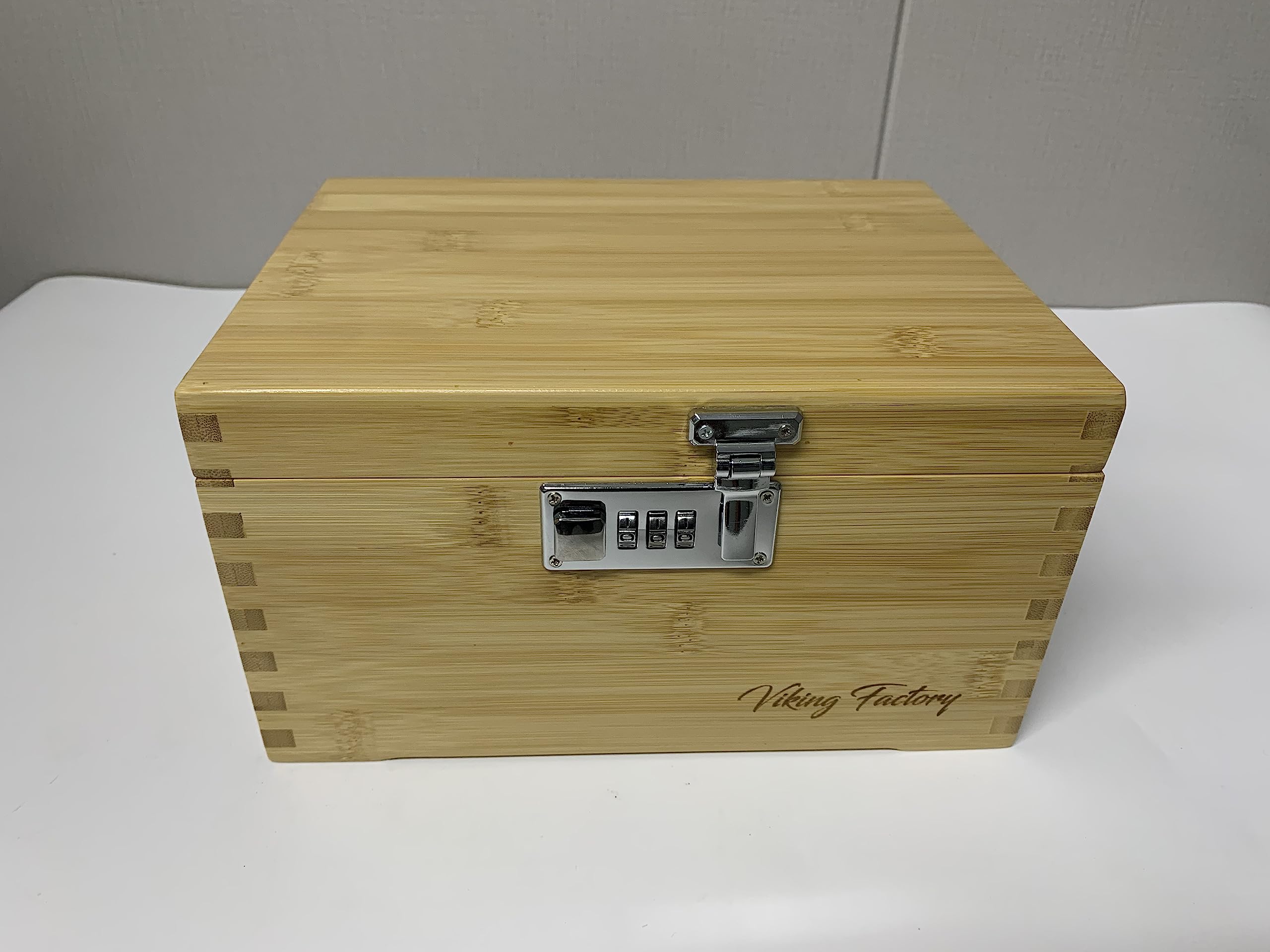 Viking Factory Large Bamboo Box with Combination Lock, Home Decorative ...