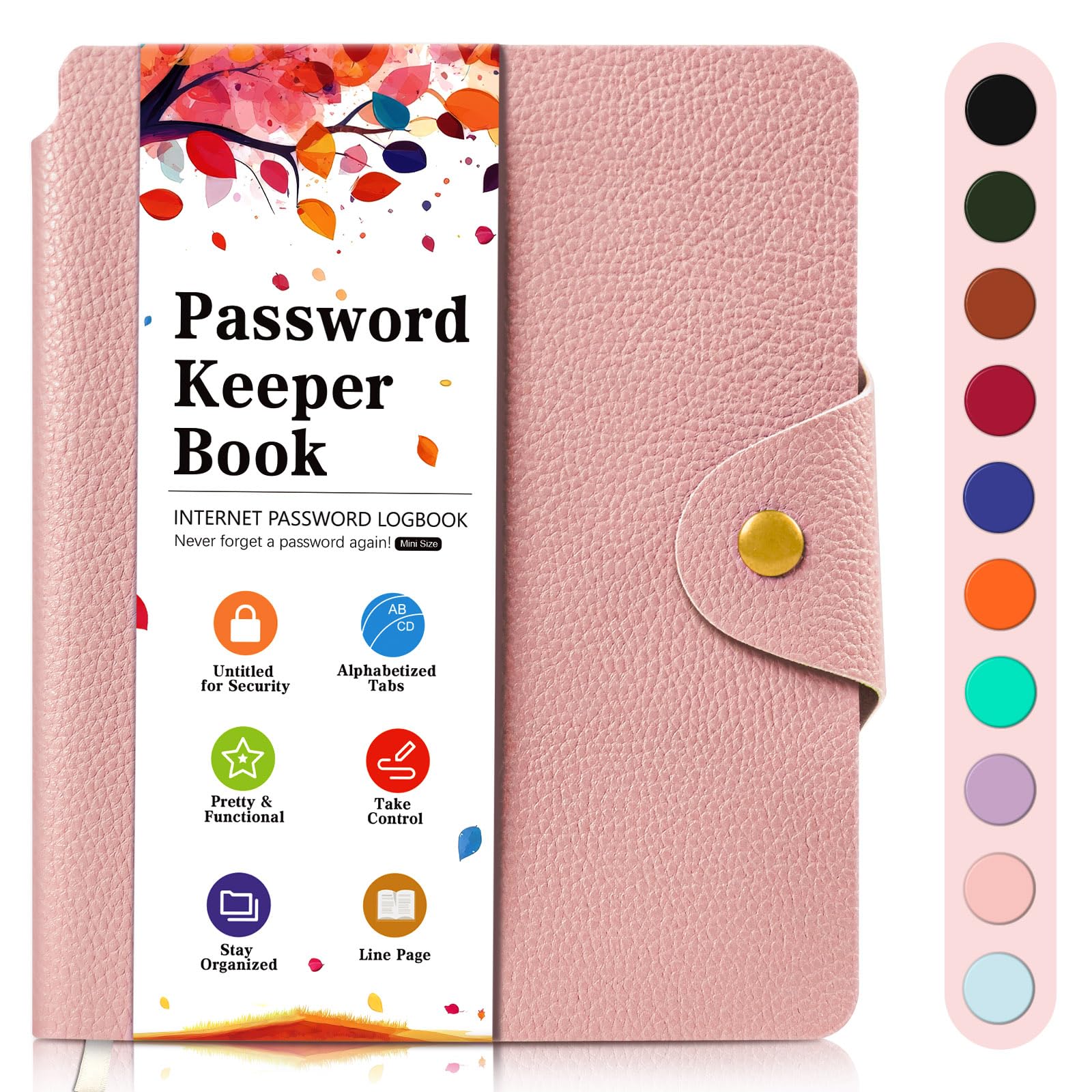 Amazon.com : Password Book with Alphabetical Tabs, Elegant PU Leather ...