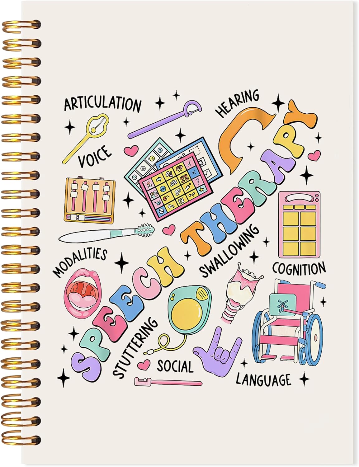 Amazon.com : LADOCK Preppy Speech Therapy Spiral Notebook, Speech ...