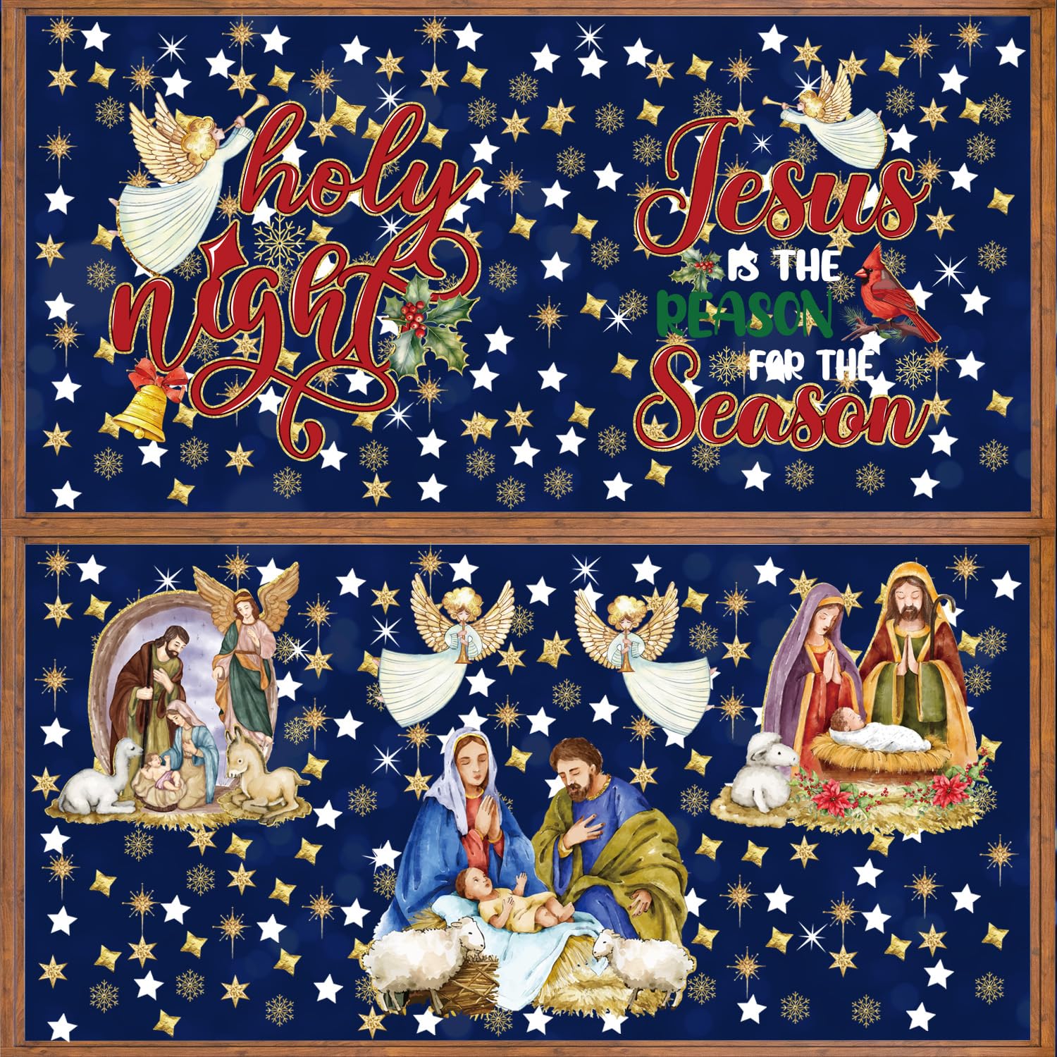 Amazon.com: Nativity Window Clings Christmas Decorations - 9Sheets POP ...