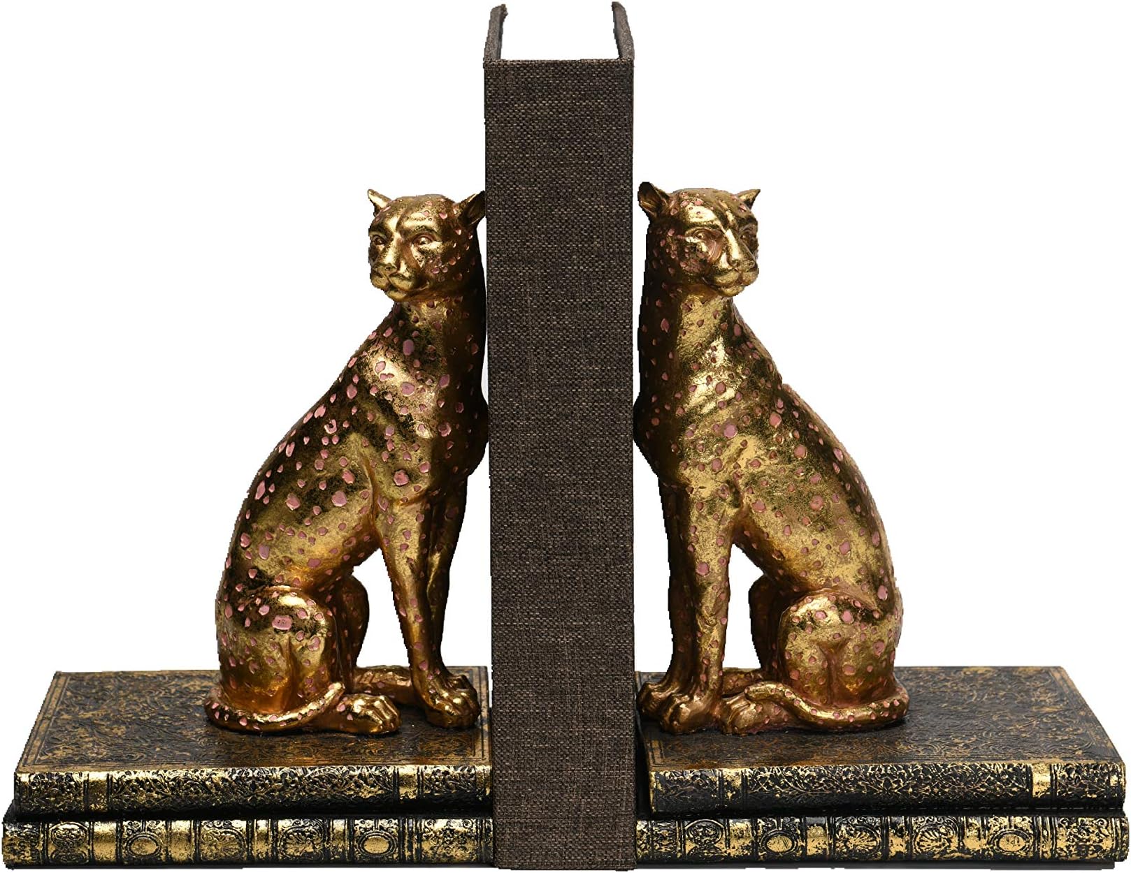 Amazon.com: Deco 79 Metal Leopard Bookends, Set of 2 4"W, 5"H, Gold ...