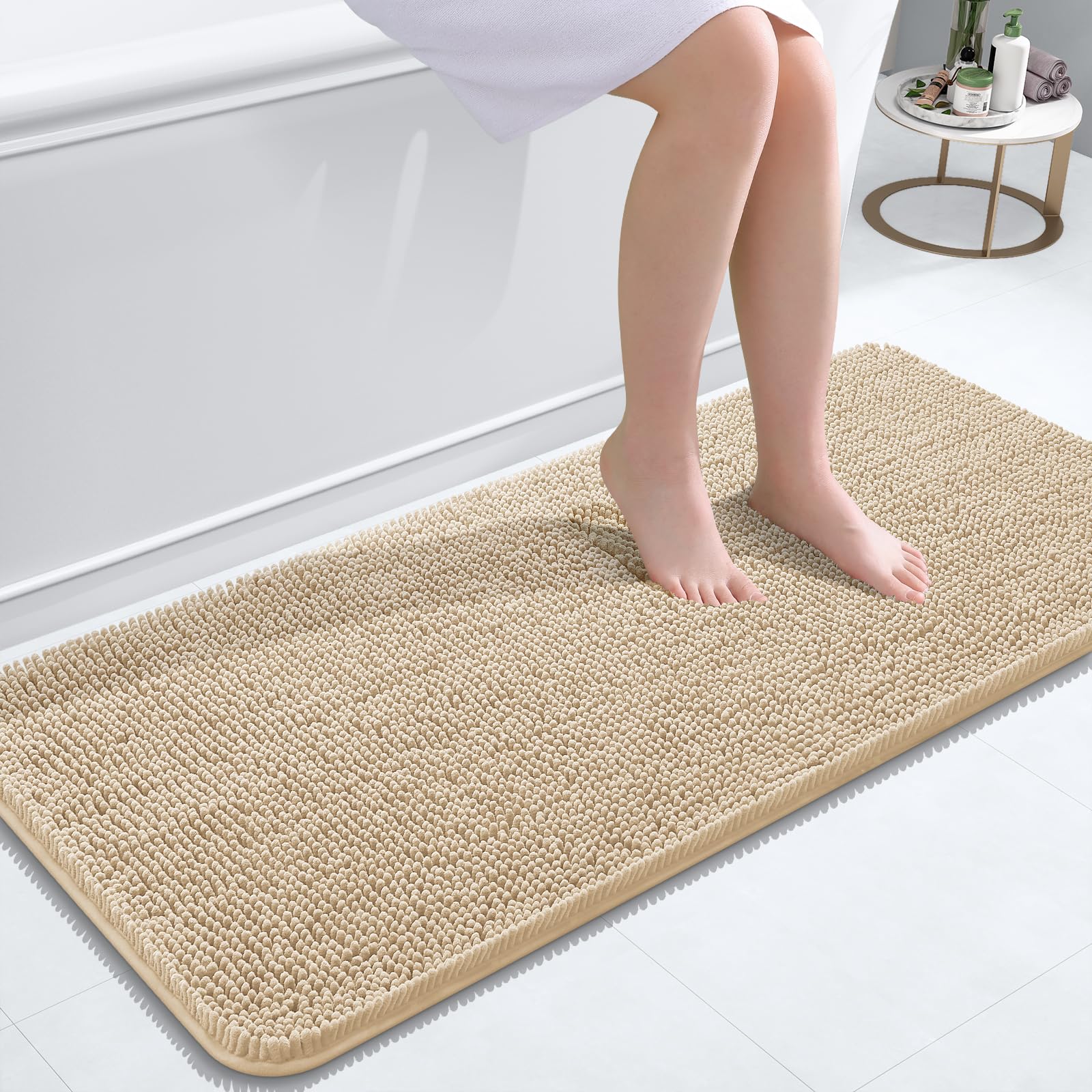 Amazon.com: OLANLY Bathroom Rugs 47x20, Extra Soft Absorbent Chenille ...