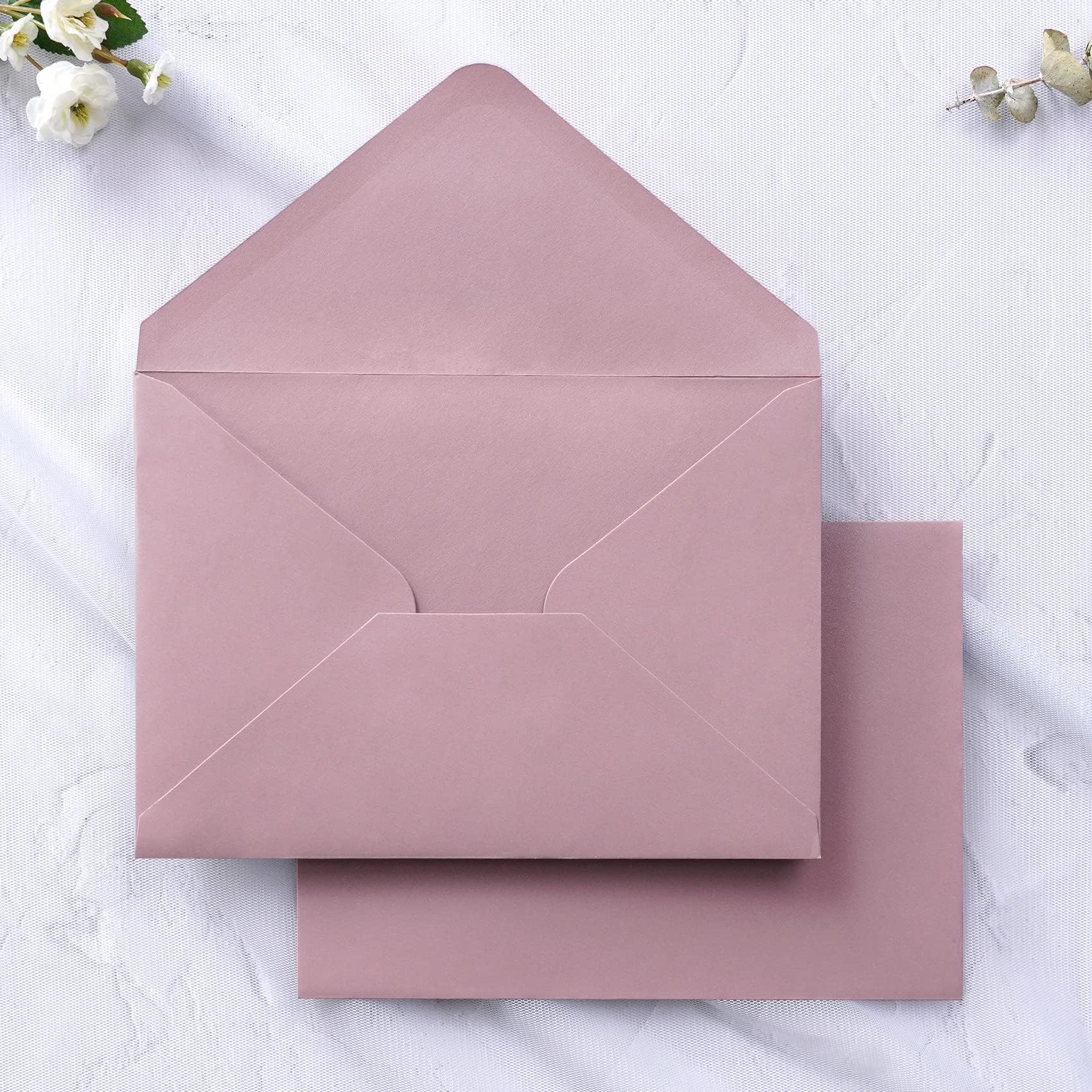 Amazon.com : A7 Pink Envelopes 50 Pack With Rose Gold Border Christmas ...