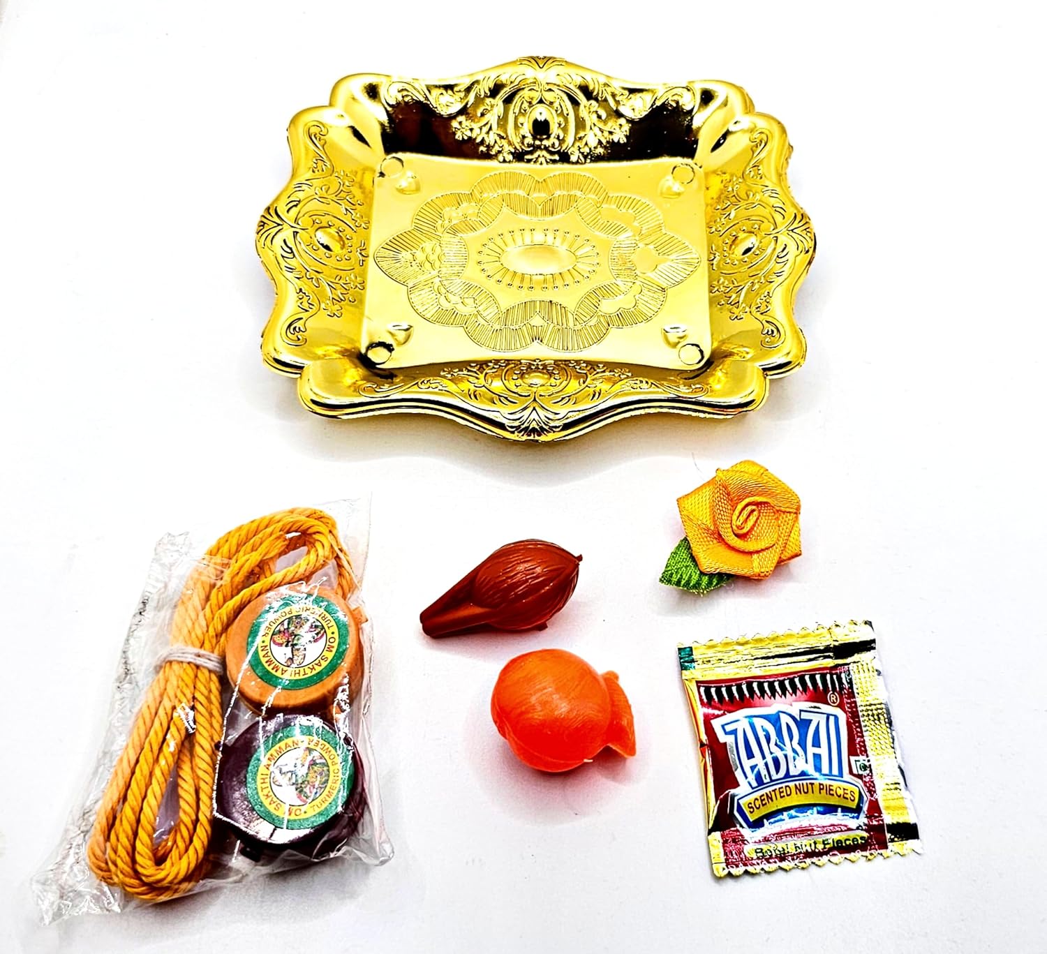 SSKR Pack of 20 Pcs Haldi and Kumkum Box with Yellow Thread Tray Type ...