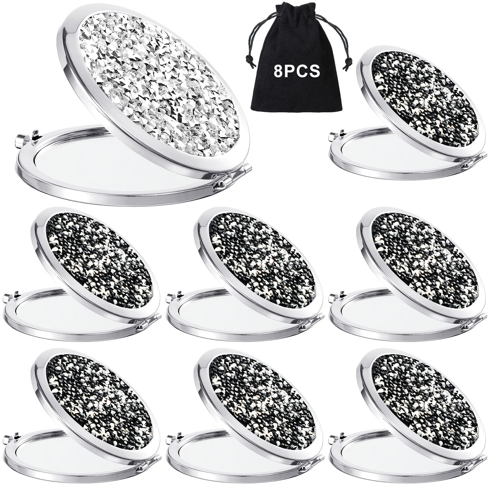 Amazon.com: Cindeer 8 Pcs Small Compact Mirror Folding Pocket Makeup ...