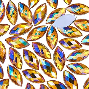Amazon.com: 300 Pcs AB Colorful Large Rhinestones,15x7MM Big ...