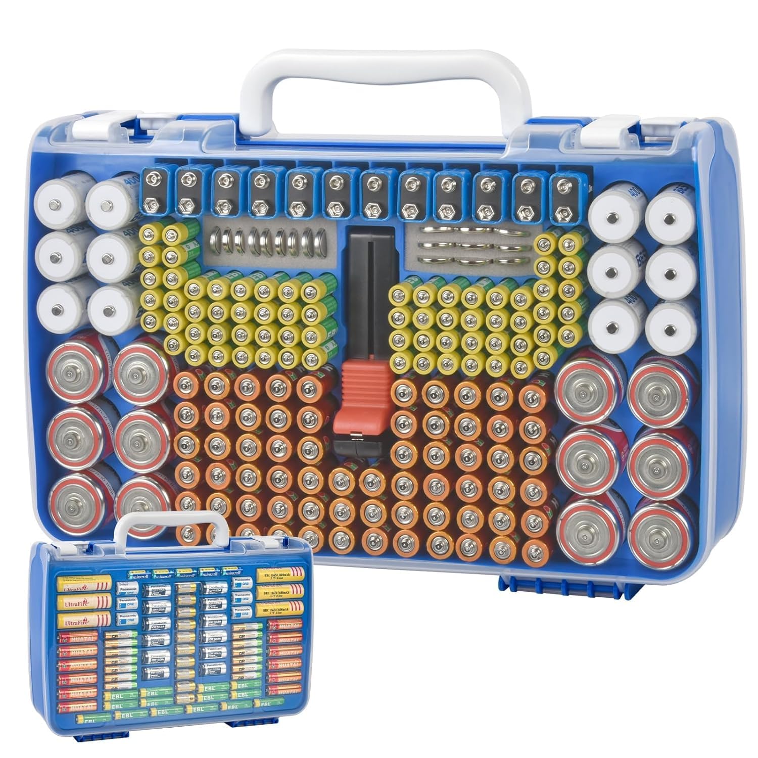 Battery Organizer Storage Case, Double-Sided Garage Holder Box ...