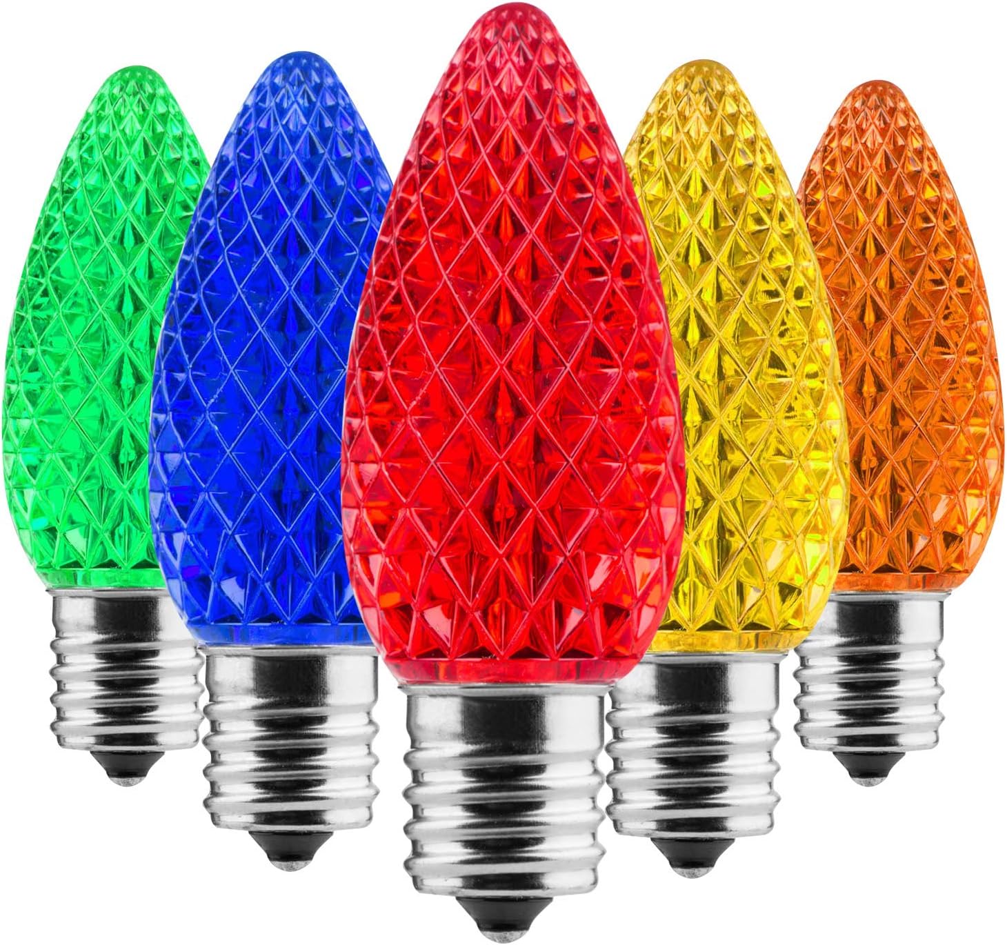 Minetom 25 Pack LED C9 Multicolor Replacement Christmas Light Bulbs ...