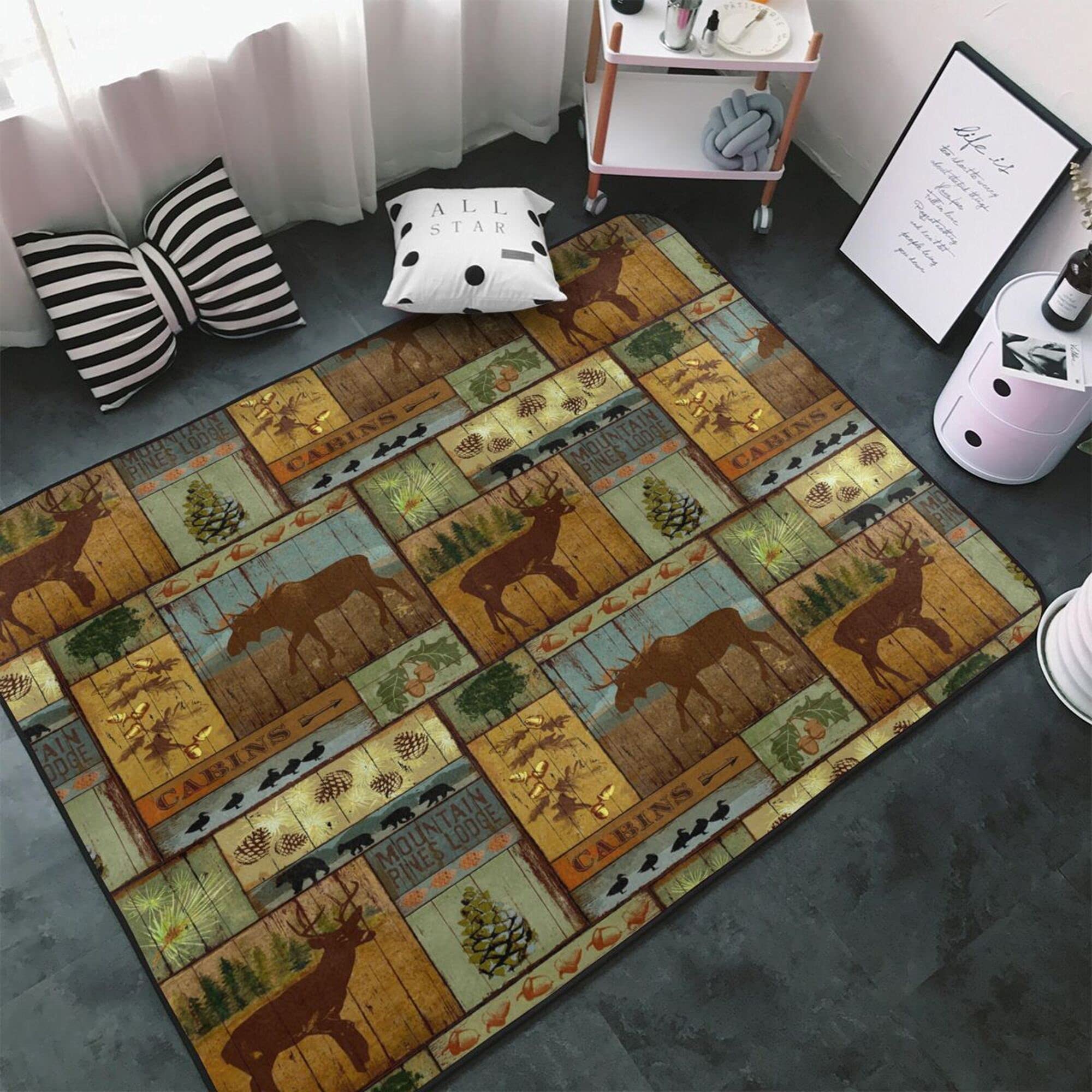 Rustic Lodge Cabin Bear Moose Deer Area Rugs 60x39 for sale | Mesa, AZ ...