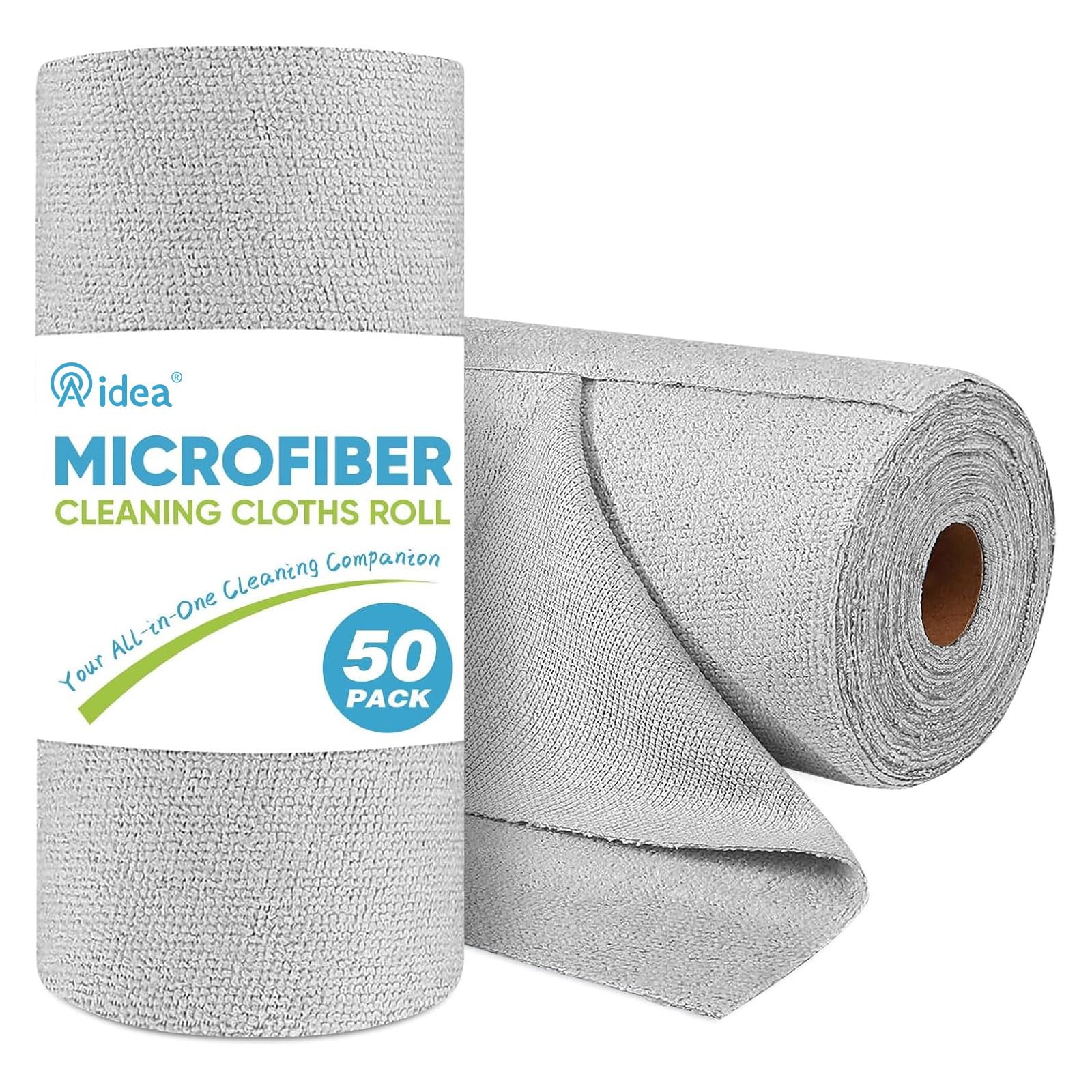 Tear Away Roll AIDEA Microfiber Cleaning Cloth Roll 50-Pack - Reusable ...