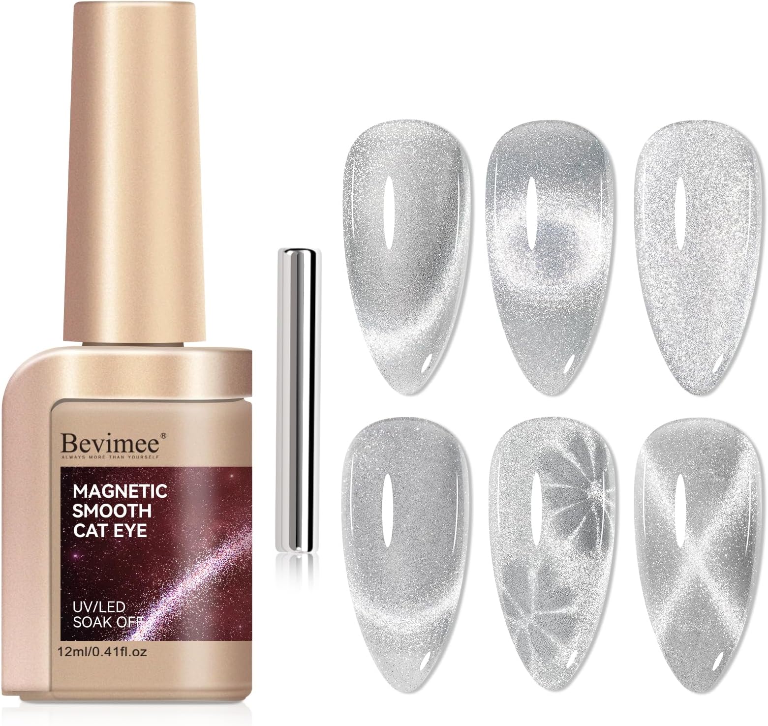 Amazon.com : Bevimee Cat Eye Gel Nail Polish Moonlight Magnetic Nail ...