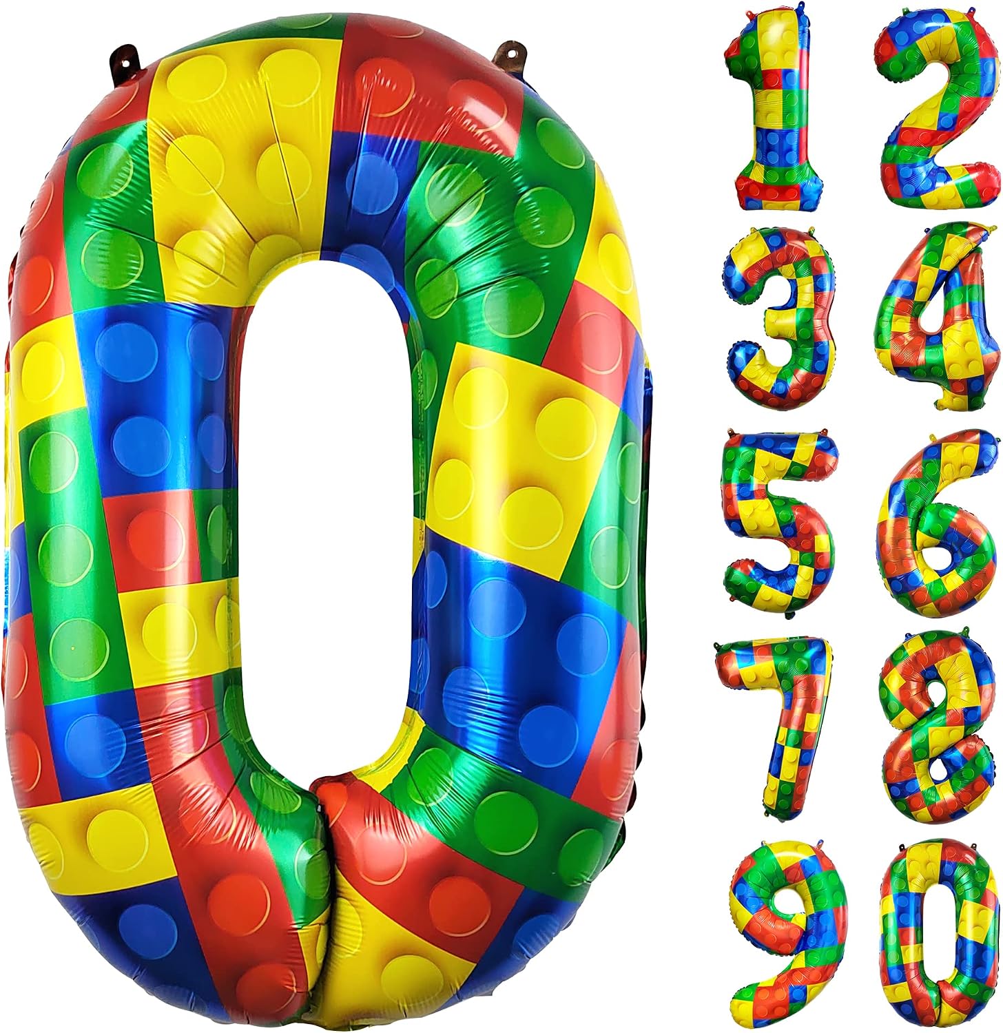 Amazon.com: 32 Inch Building Block Number 0 Balloons Large Big Helium ...