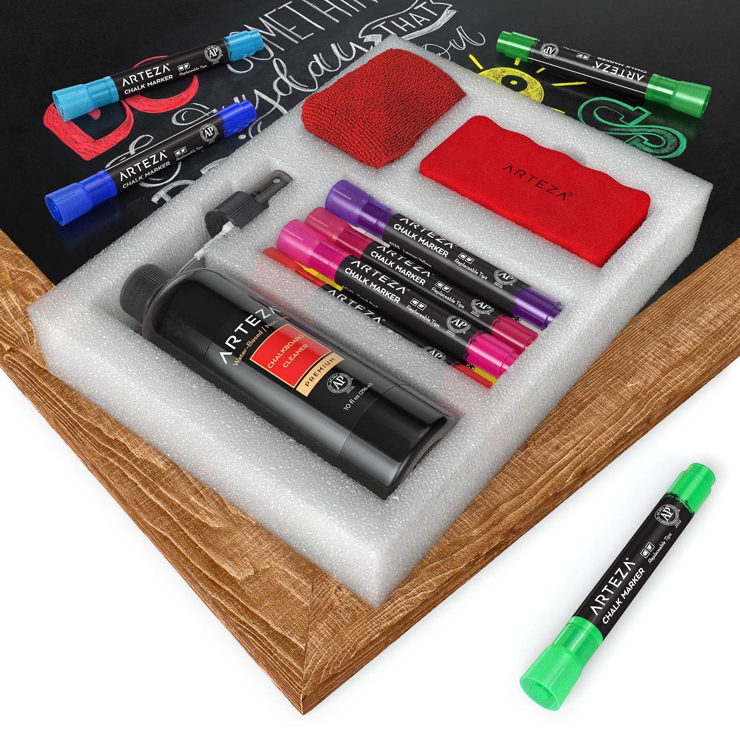 Snapklik.com : Liquid Chalk Markers & Cleaner Set, 12 Color Chalkboard ...