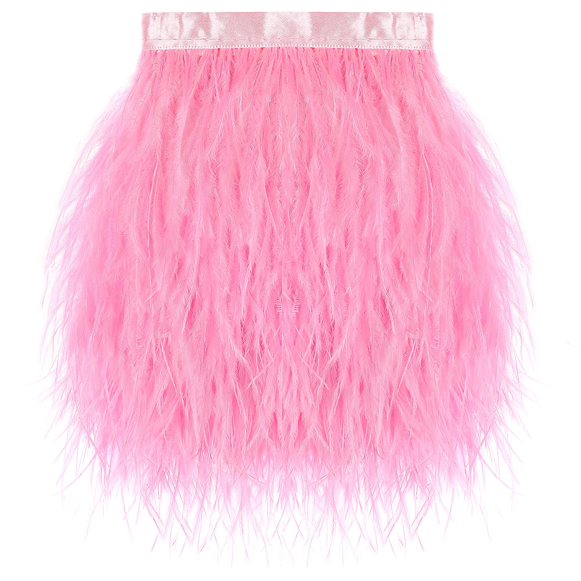 Amazon.com: SOGUGOM Pink Ostrich Feather Trim - 1.5Ply 2Yards 4-5Inch ...