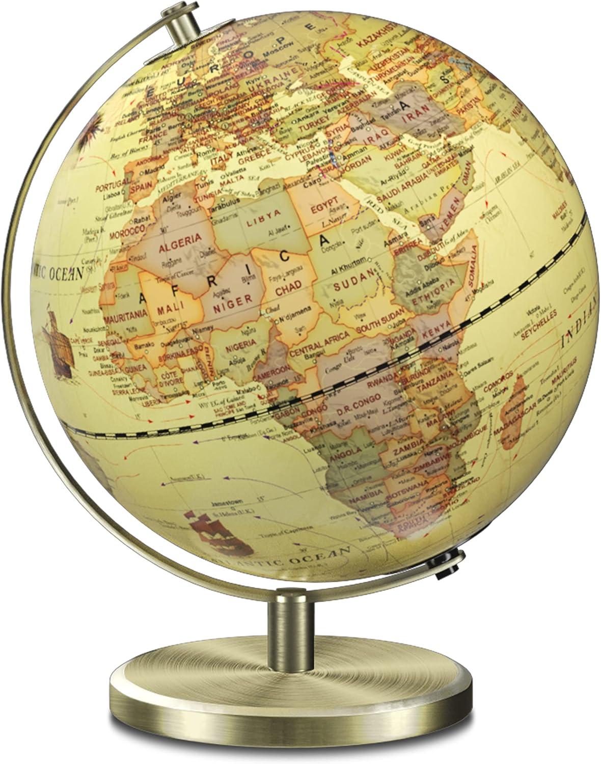 Amazon.com: Waldauge Illuminated World Globe with Stand, 9" Vintage ...