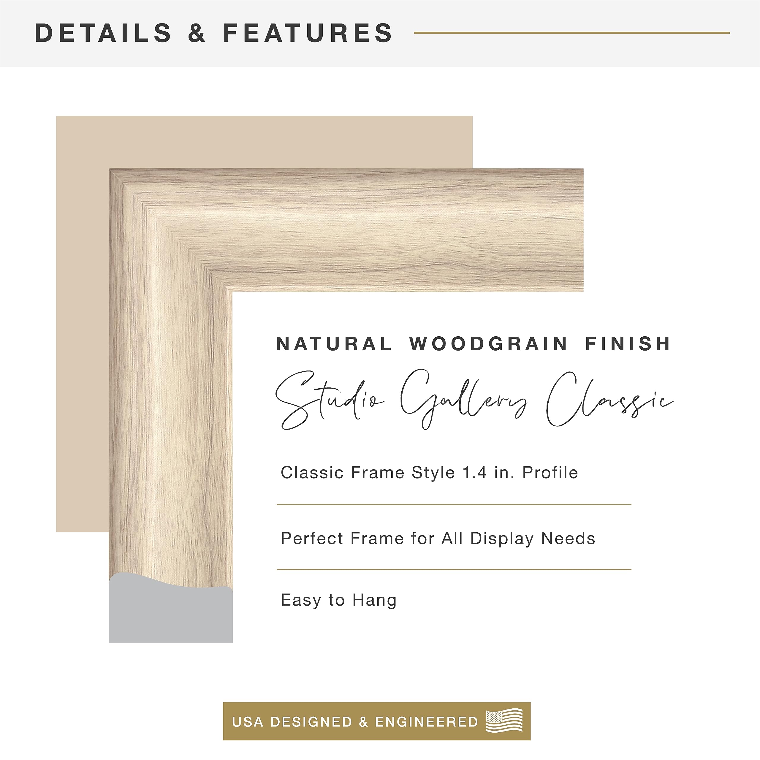 Snapklik.com : MCS Studio Gallery Classic 11x14 Picture Frame Natural ...
