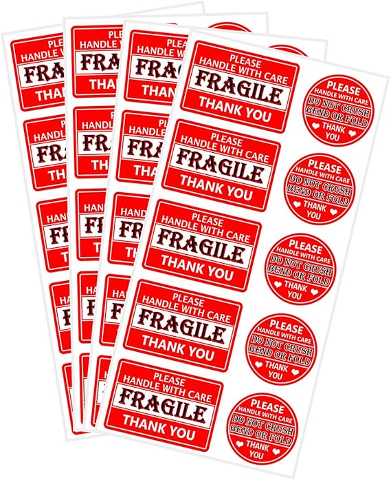 Fragile Shipping Handling Stickers Do not Crush Bend Trample or Fold ...