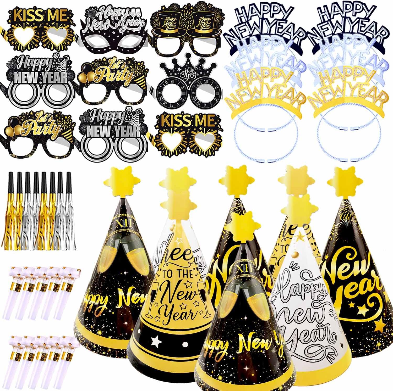 KatchOn, New Years Eve Photo Booth Props 2025 - Pack of 32 | NYE Photo ...